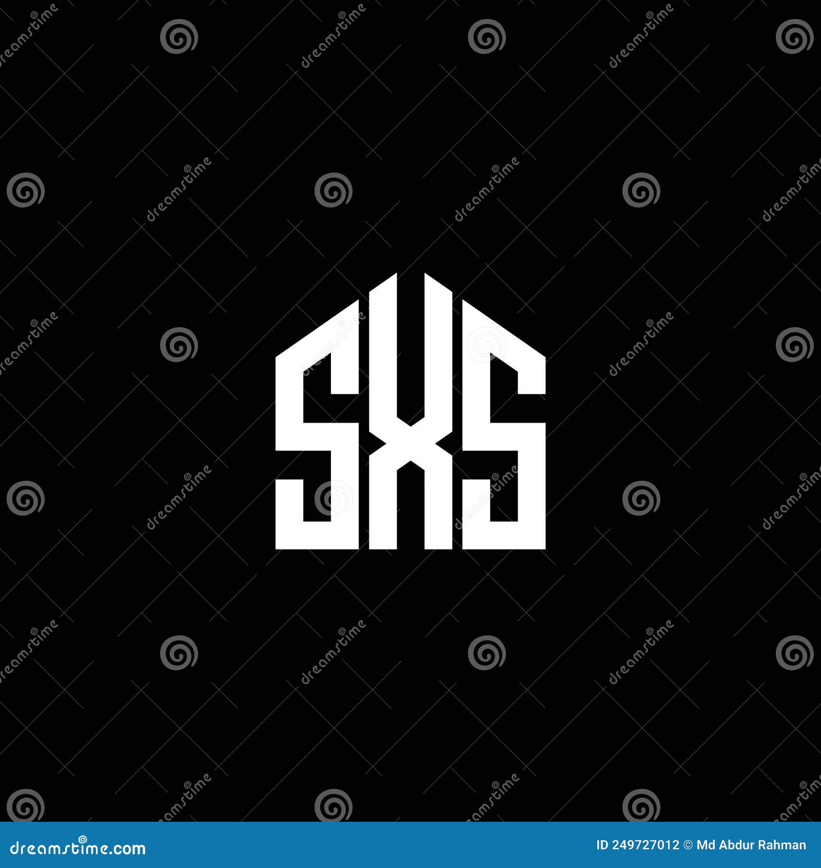 SXS Letter Logo Design on BLACK Background. SXS Creative Initials ...