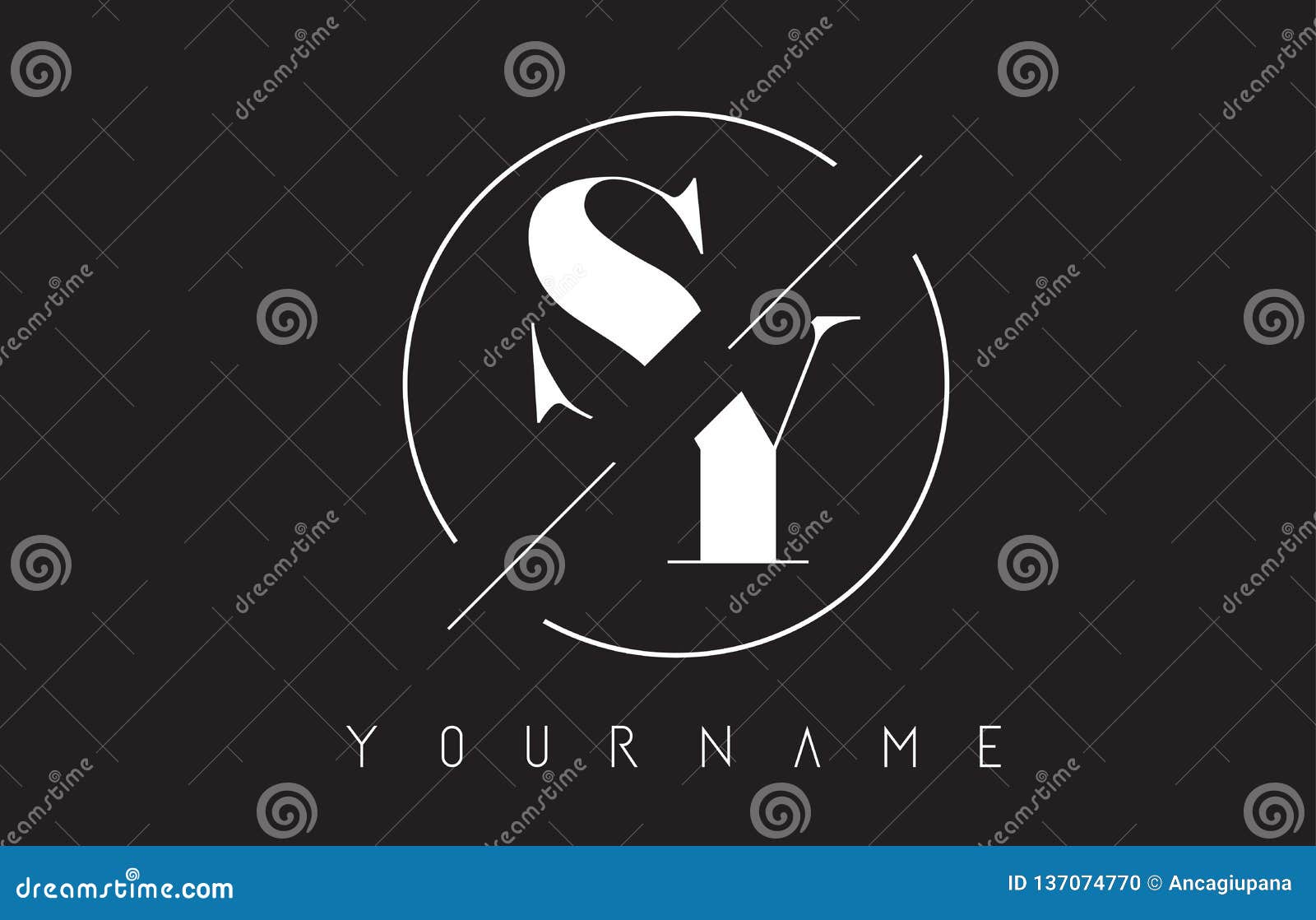 SY Letter Logo with Cutted and Intersected Design Stock Vector ...