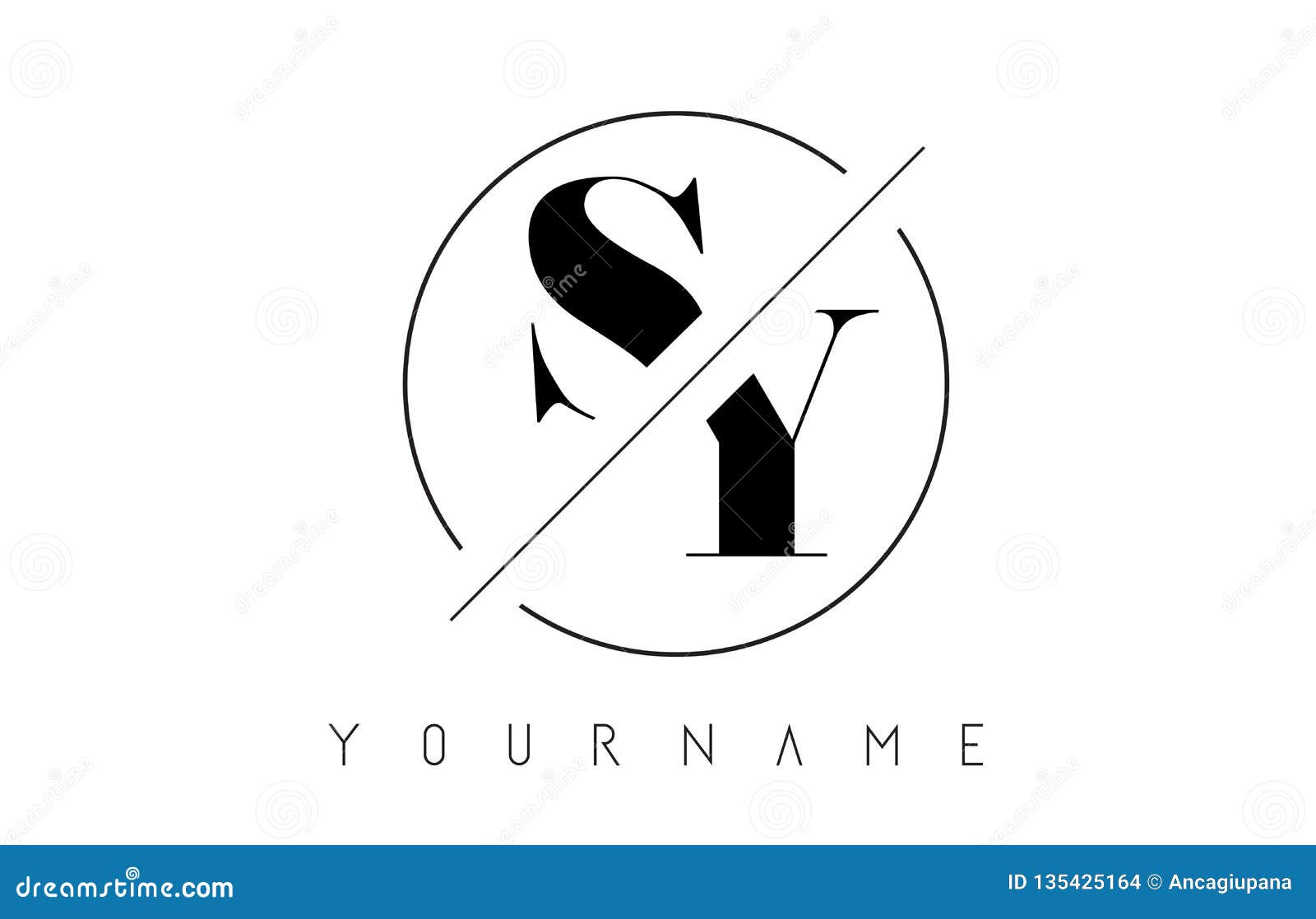 SY Letter Logo with Cutted and Intersected Design Stock Vector ...