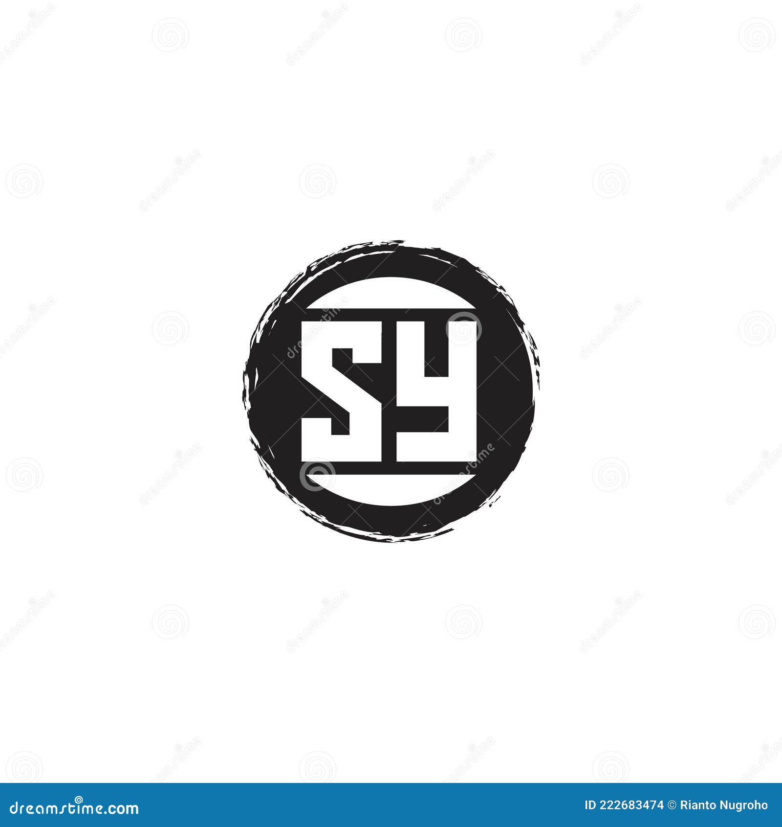 SY Logo Initial Letter Monogram with Abstrac Circle Shape Design ...
