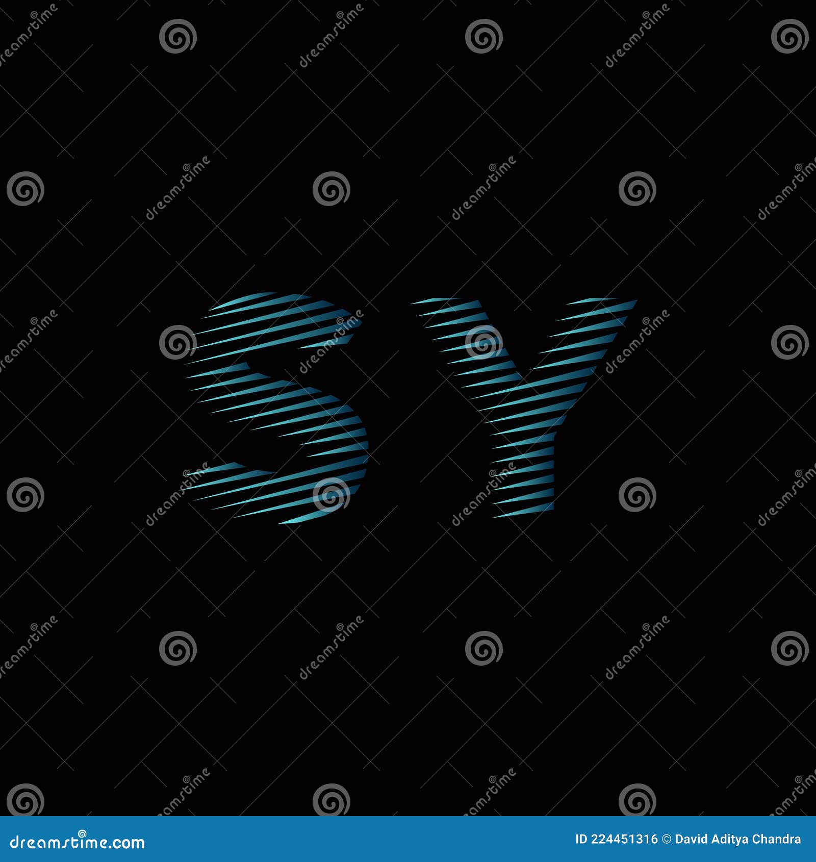 SY Monogram Lines Style Blue Light Vector Stock Vector - Illustration ...