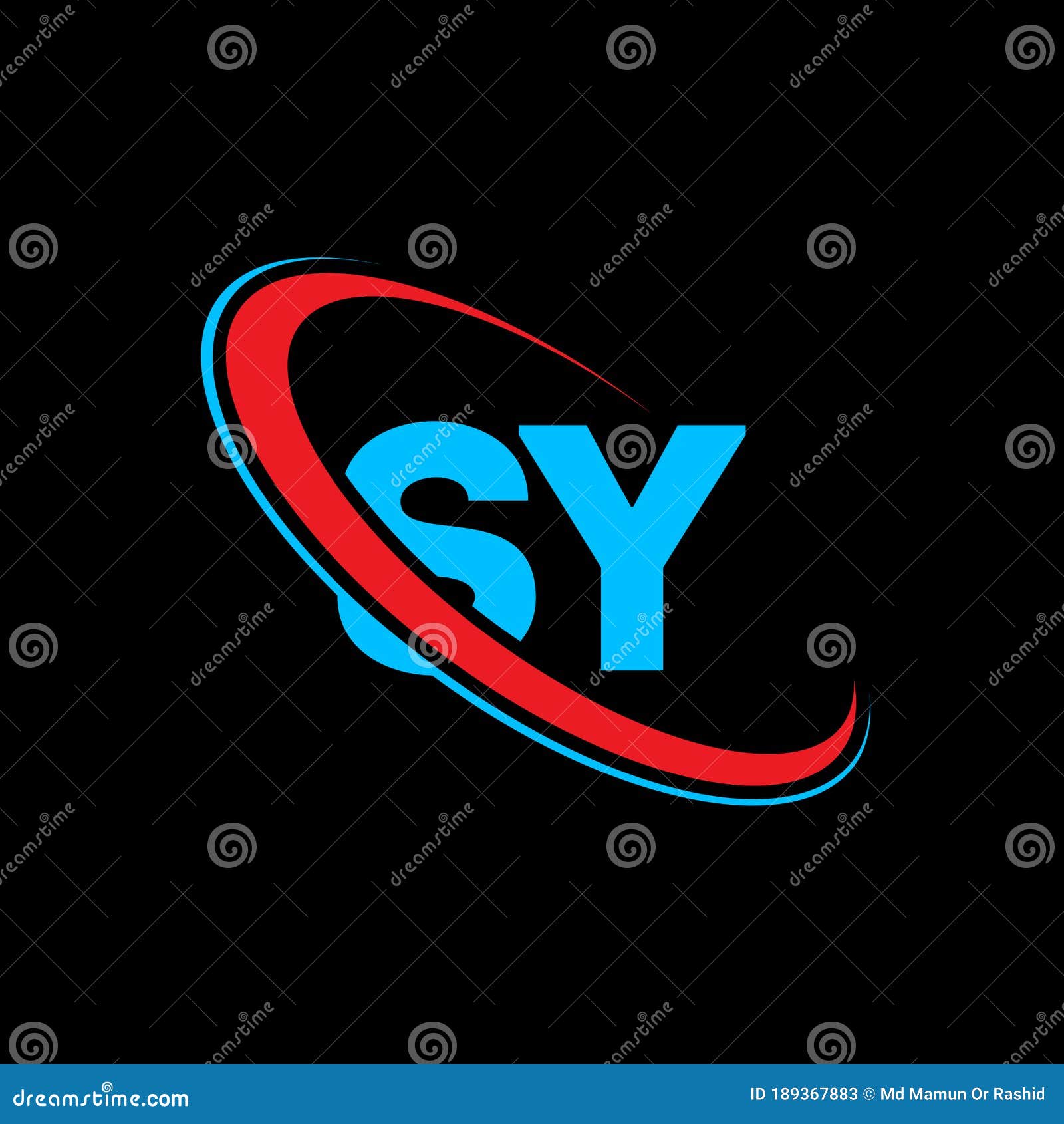 SY S Y Letter Logo Design. Initial Letter SY Linked Circle Uppercase ...