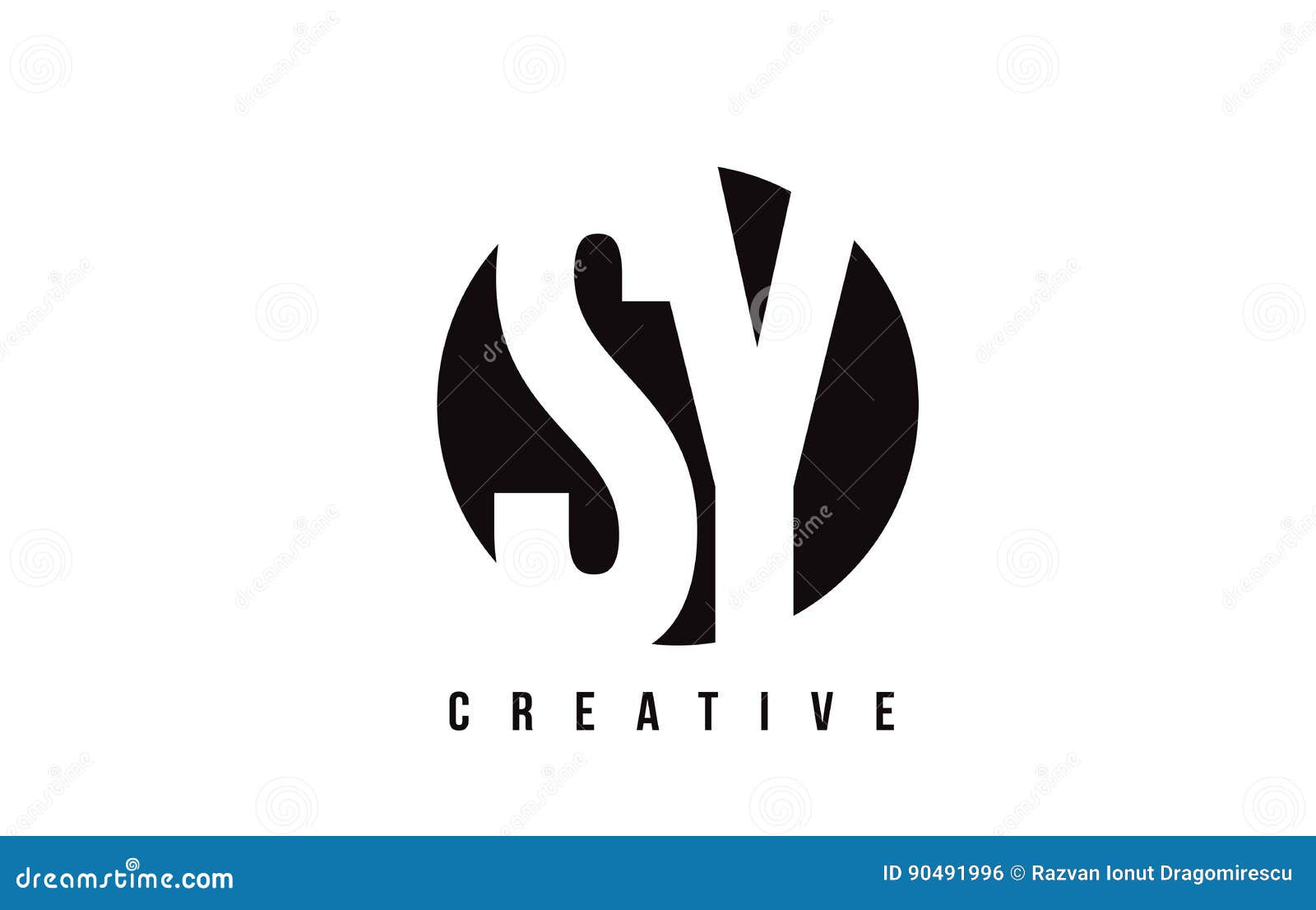 SY S Y White Letter Logo Design With Circle Background. Vector ...