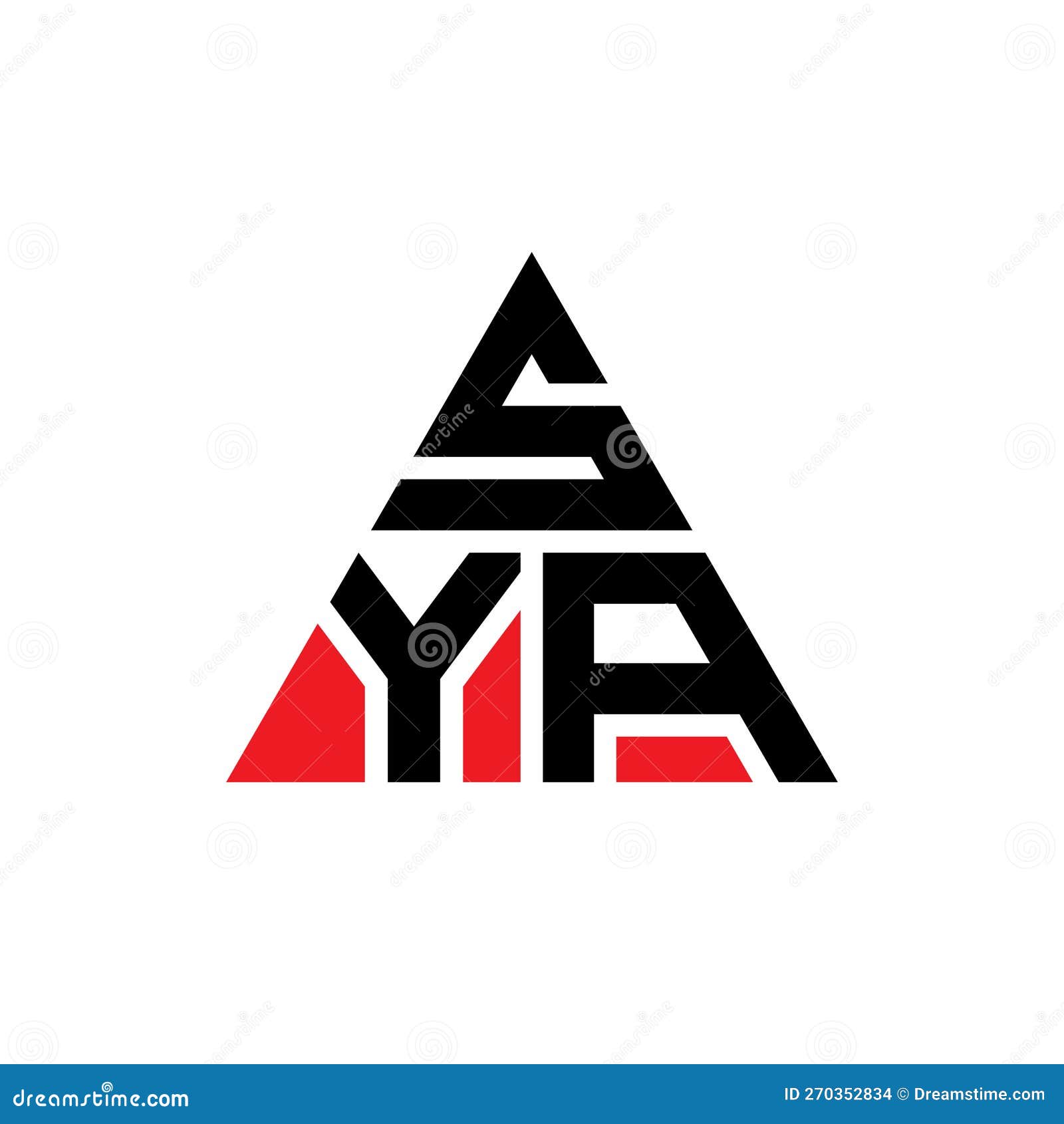 SYA Triangle Letter Logo Design with Triangle Shape. SYA Triangle Logo ...