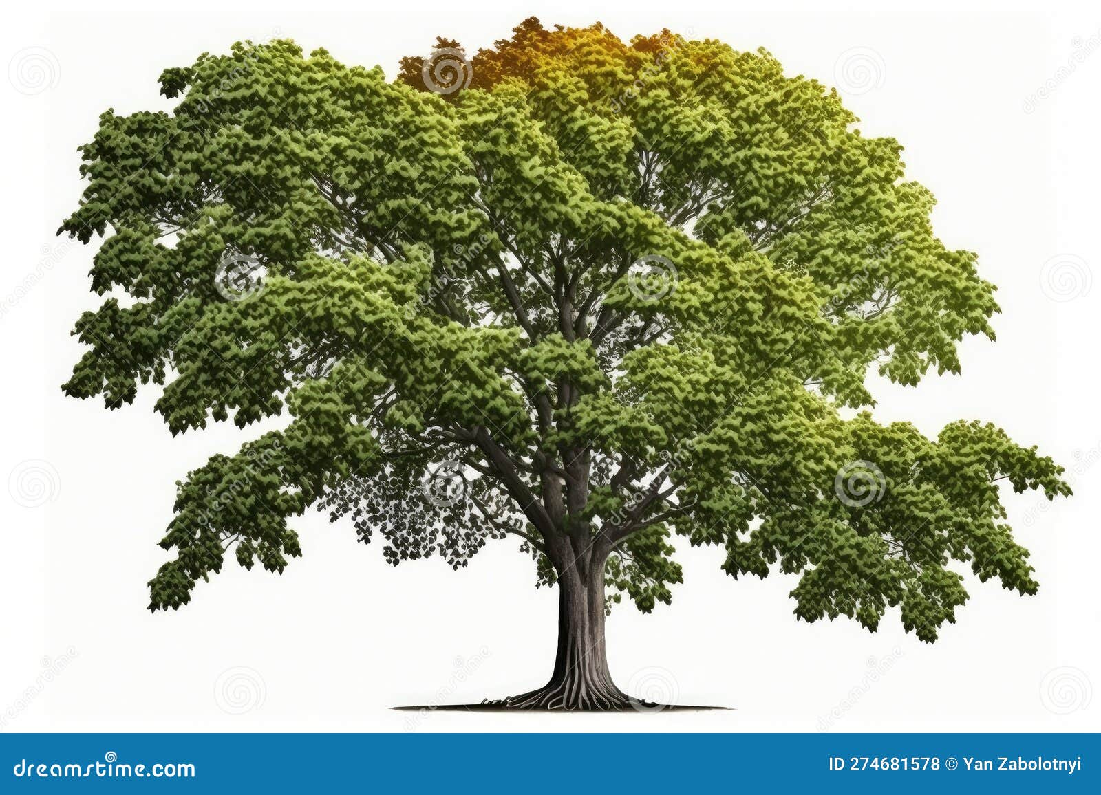 Sycamore Tree on a White Background. Generative AI Stock Illustration ...