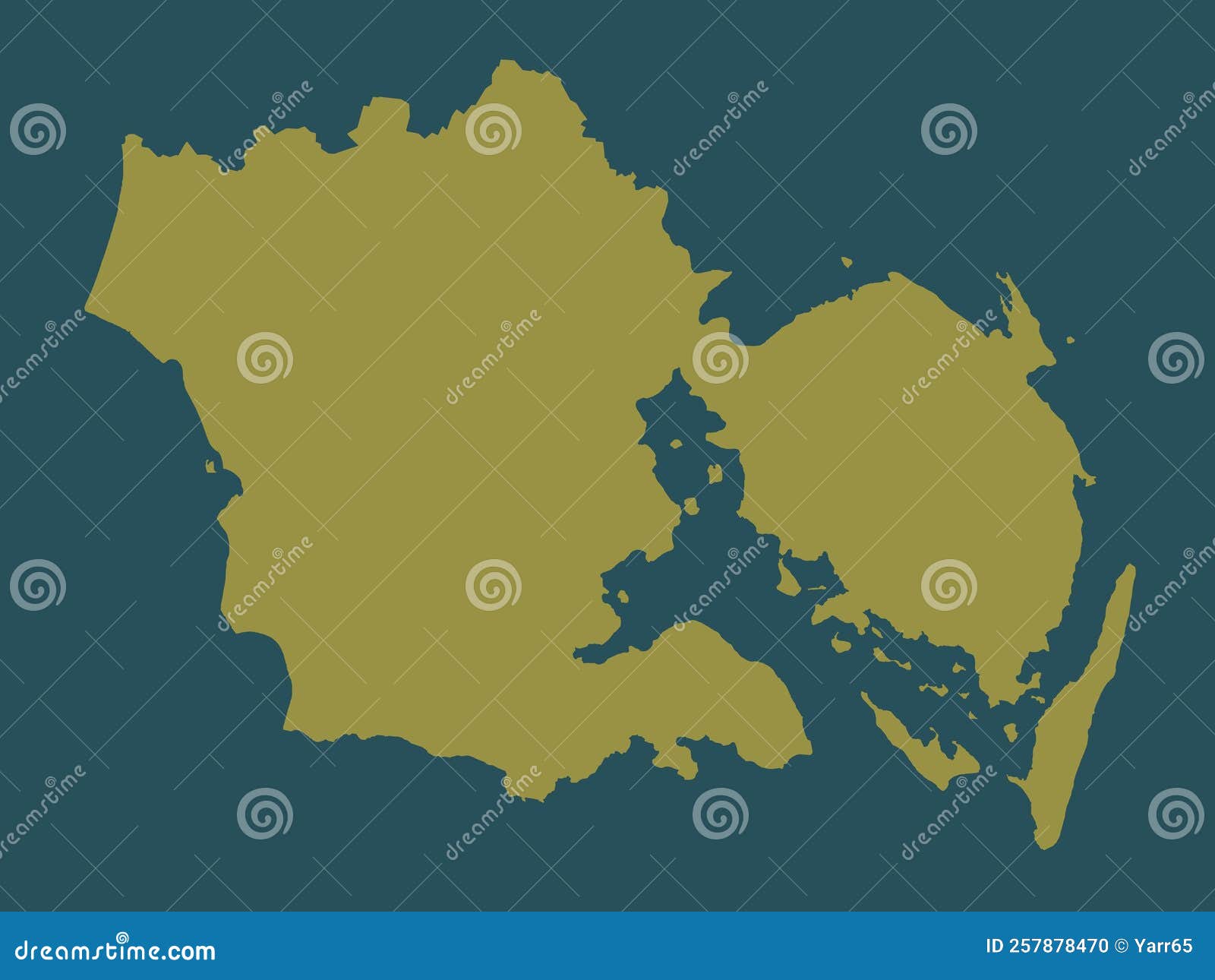 Syddanmark, Denmark. Solid. No Legend Stock Illustration - Illustration ...