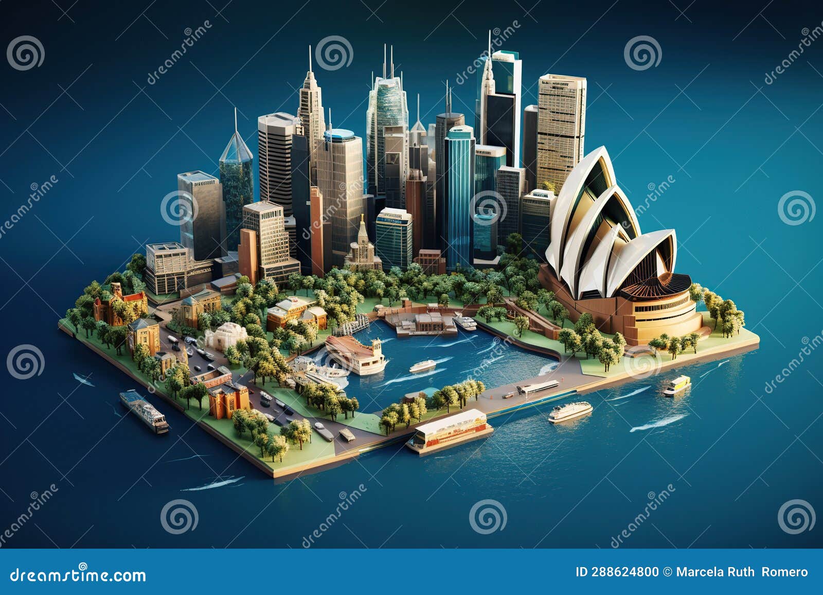 Sydney Australia Isometric Diorama Land Plot. AI Generated Stock Photo ...