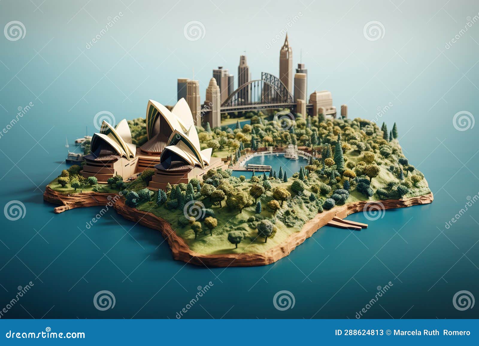 Sydney Australia Isometric Diorama Land Plot. AI Generated Stock ...