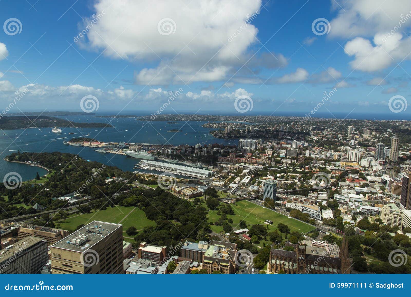 Sydney bird view stock image. Image of cloud, view, sydney - 59971111