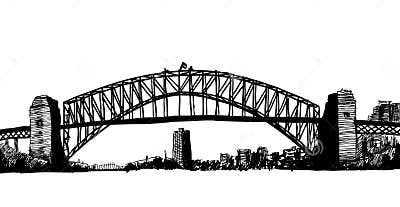 Sydney bridge illustration stock vector. Illustration of holiday - 9259976
