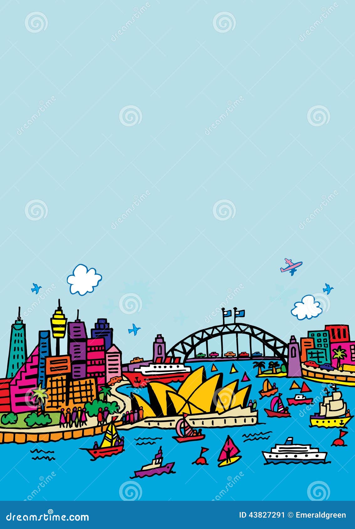 Cartoon Harbour Bridge Sydney Harbor Bridge Cut Out Stock Images