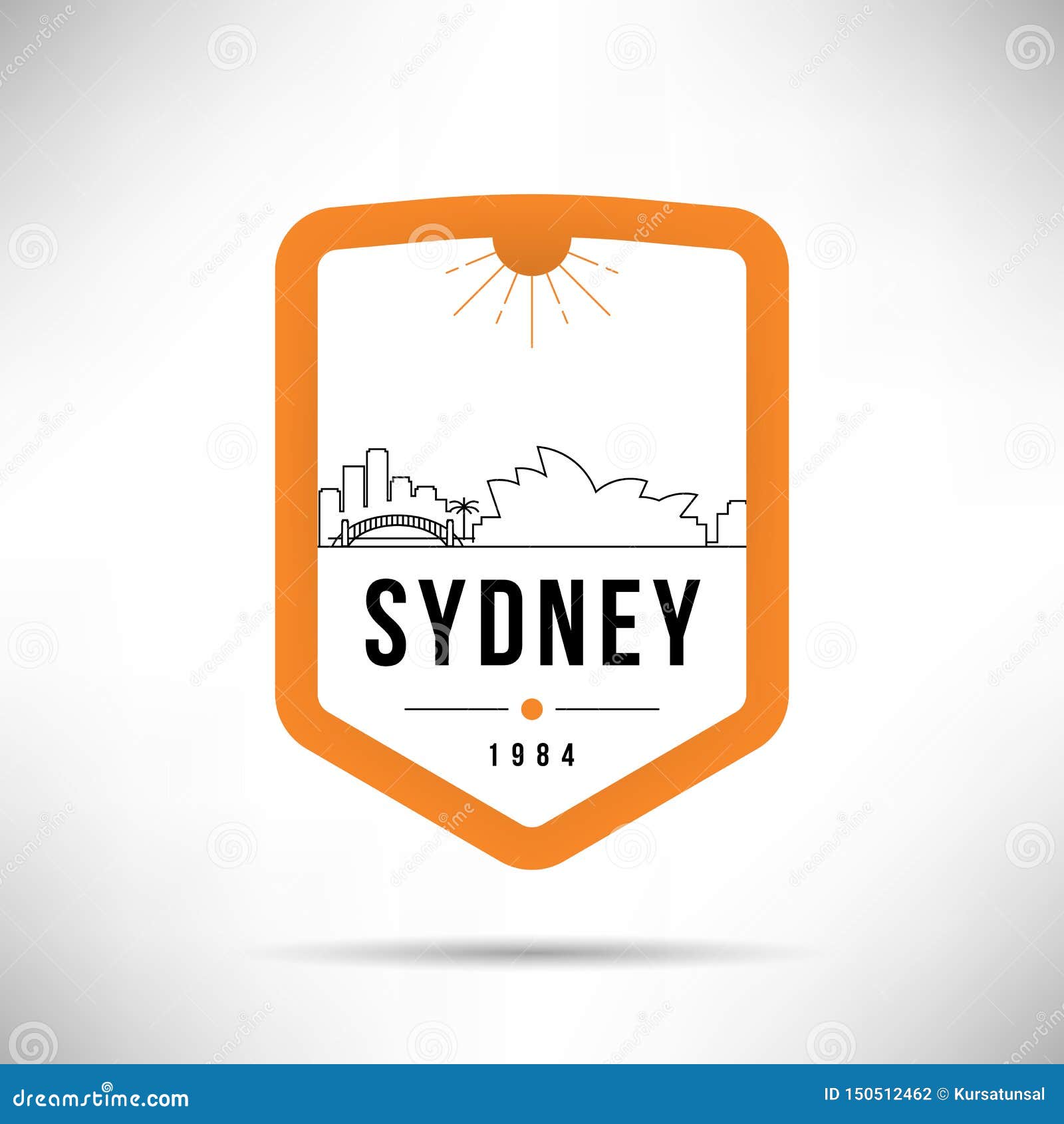 Sydney City Modern Skyline Vector Template Stock Illustration ...