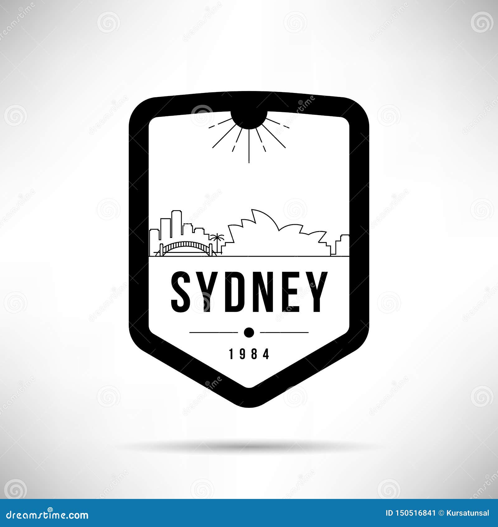 Sydney City Modern Skyline Vector Template Stock Illustration ...