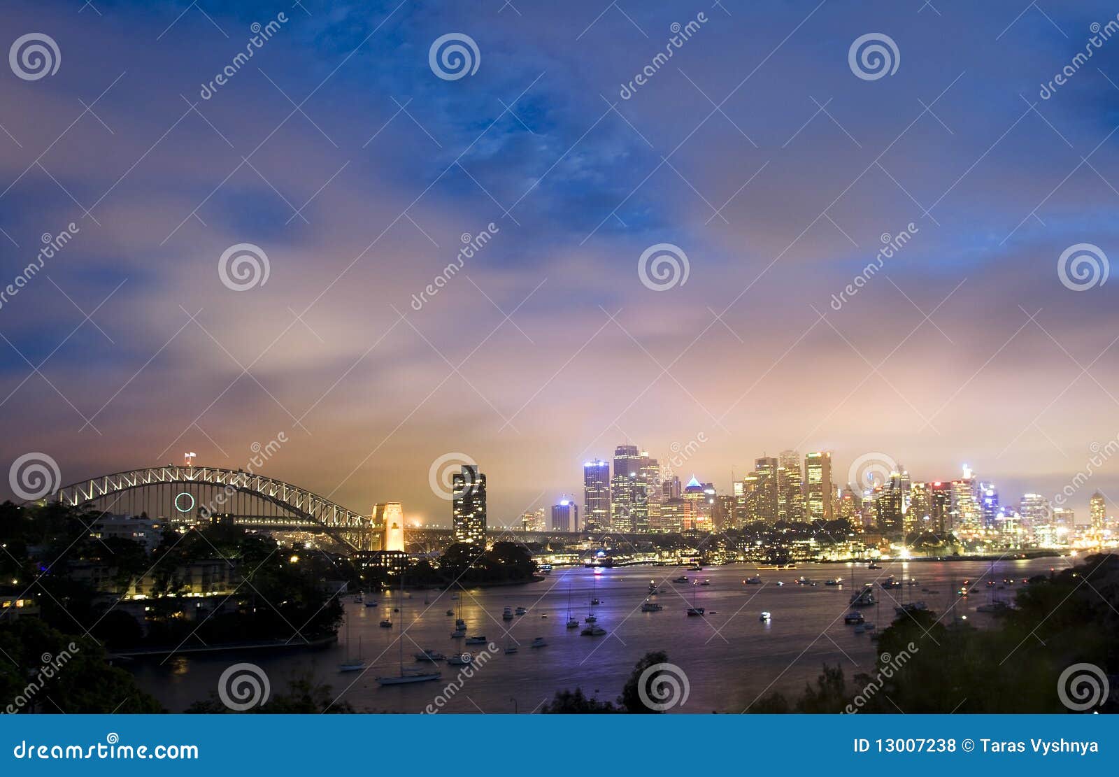 Sydney City Night Sky stock photo. Image of quay, famous - 13007238