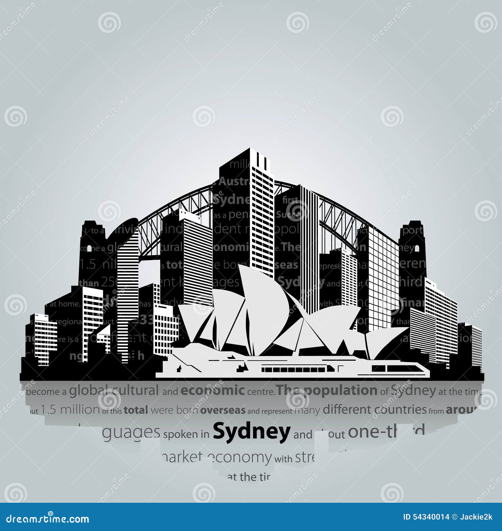 Sydney City Skyline Golden Silhouette. Cartoon Vector | CartoonDealer ...