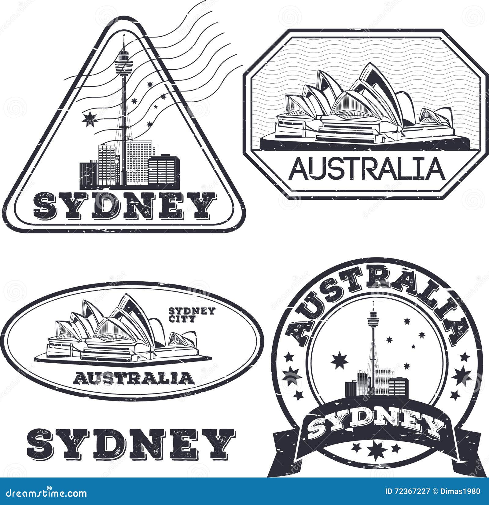Sydney city stamps editorial photography. Illustration of background ...