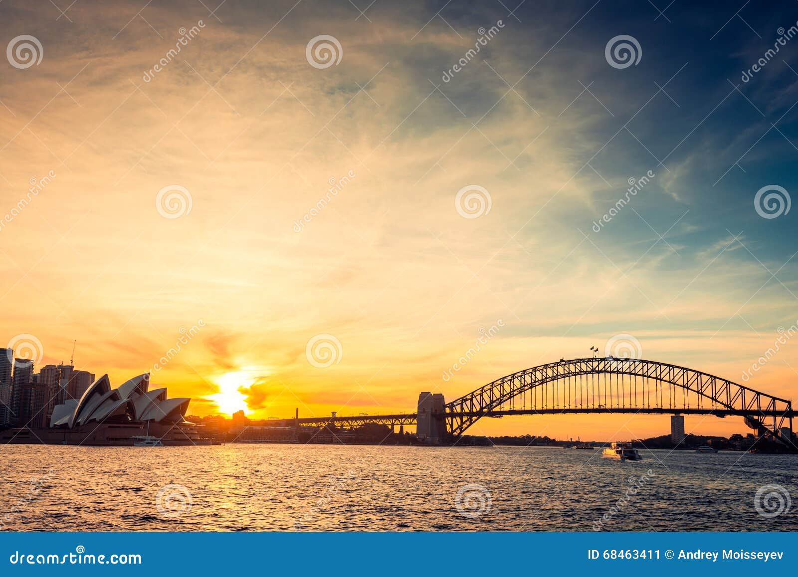 Sydney City Sunset Panorama Editorial Photo - Image of cityscape, cross ...