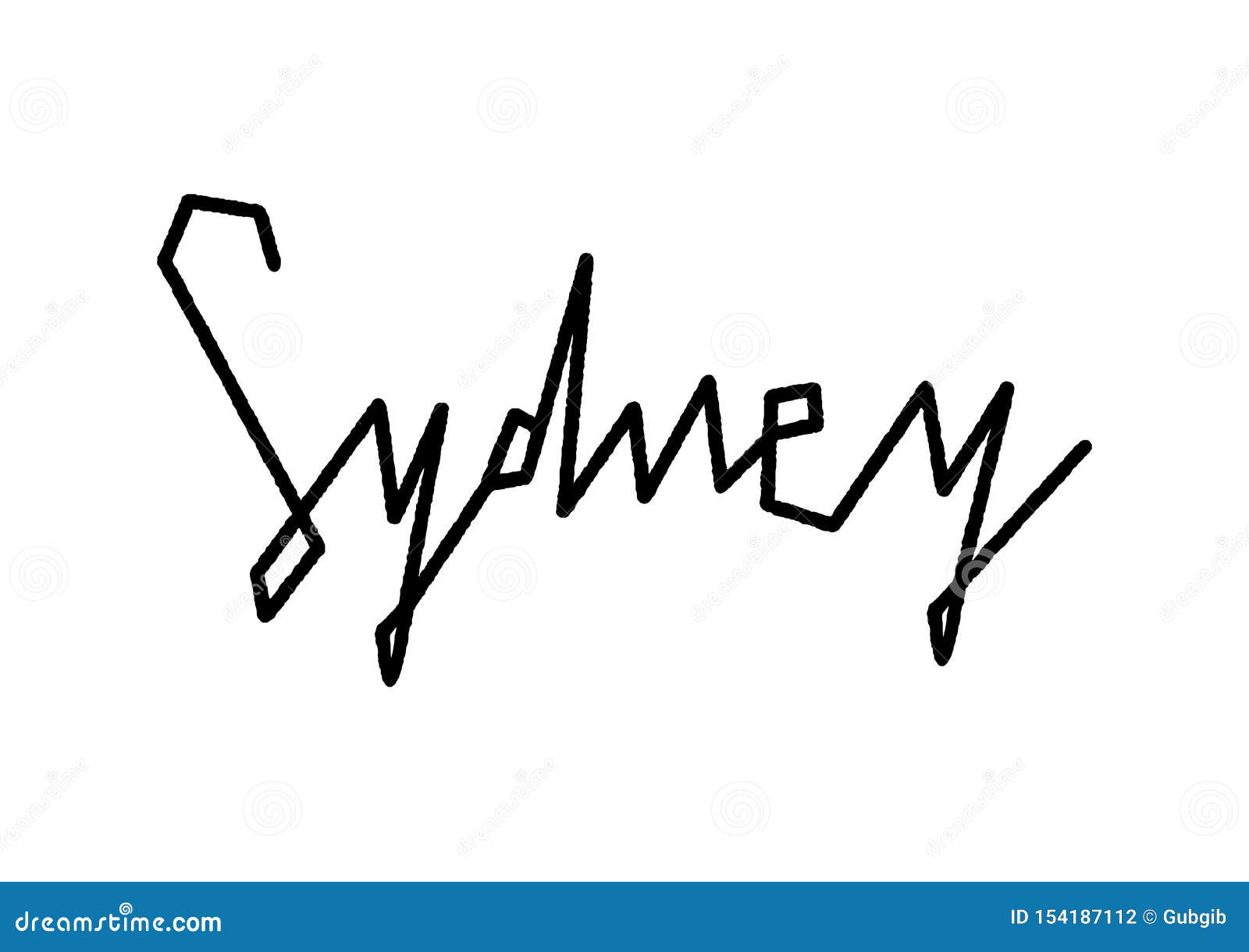 Sydney Hand Lettering on White Background Stock Vector - Illustration ...
