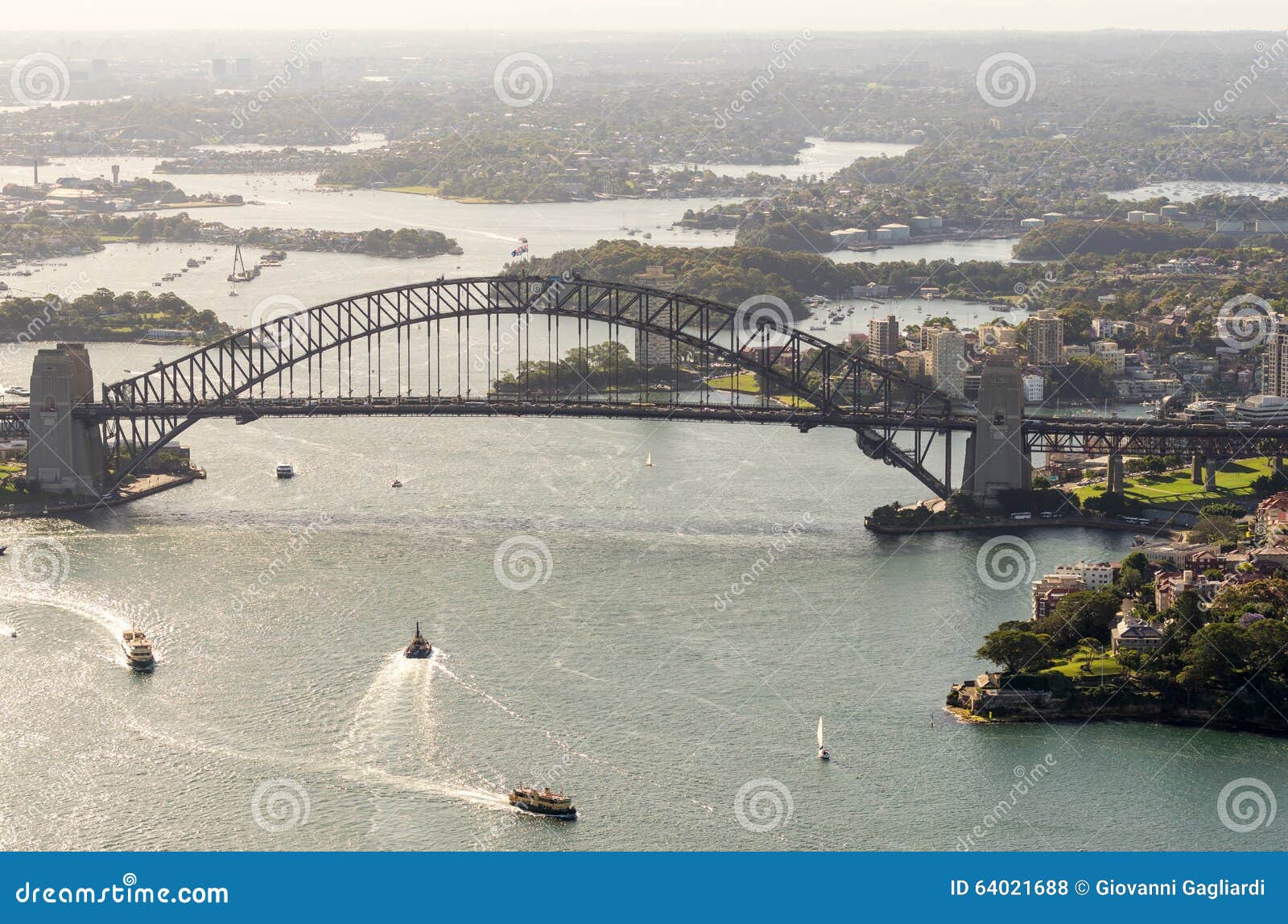 Sydney Harbour, Aerial View from Helicopter Stock Photo - Image of ...
