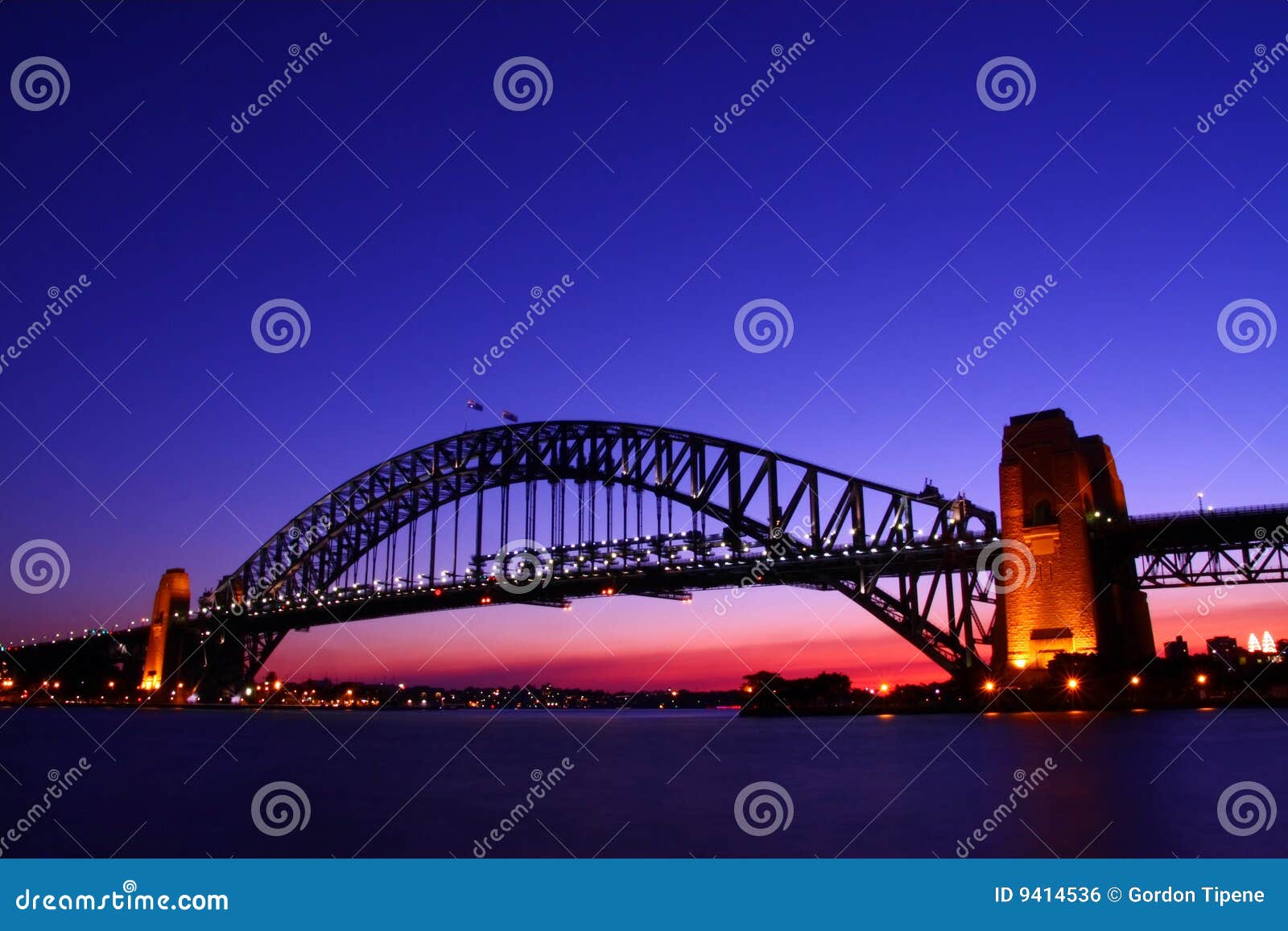 Sydney Harbour Bridge at Dusk. Stock Photo - Image of dusk, harbour ...