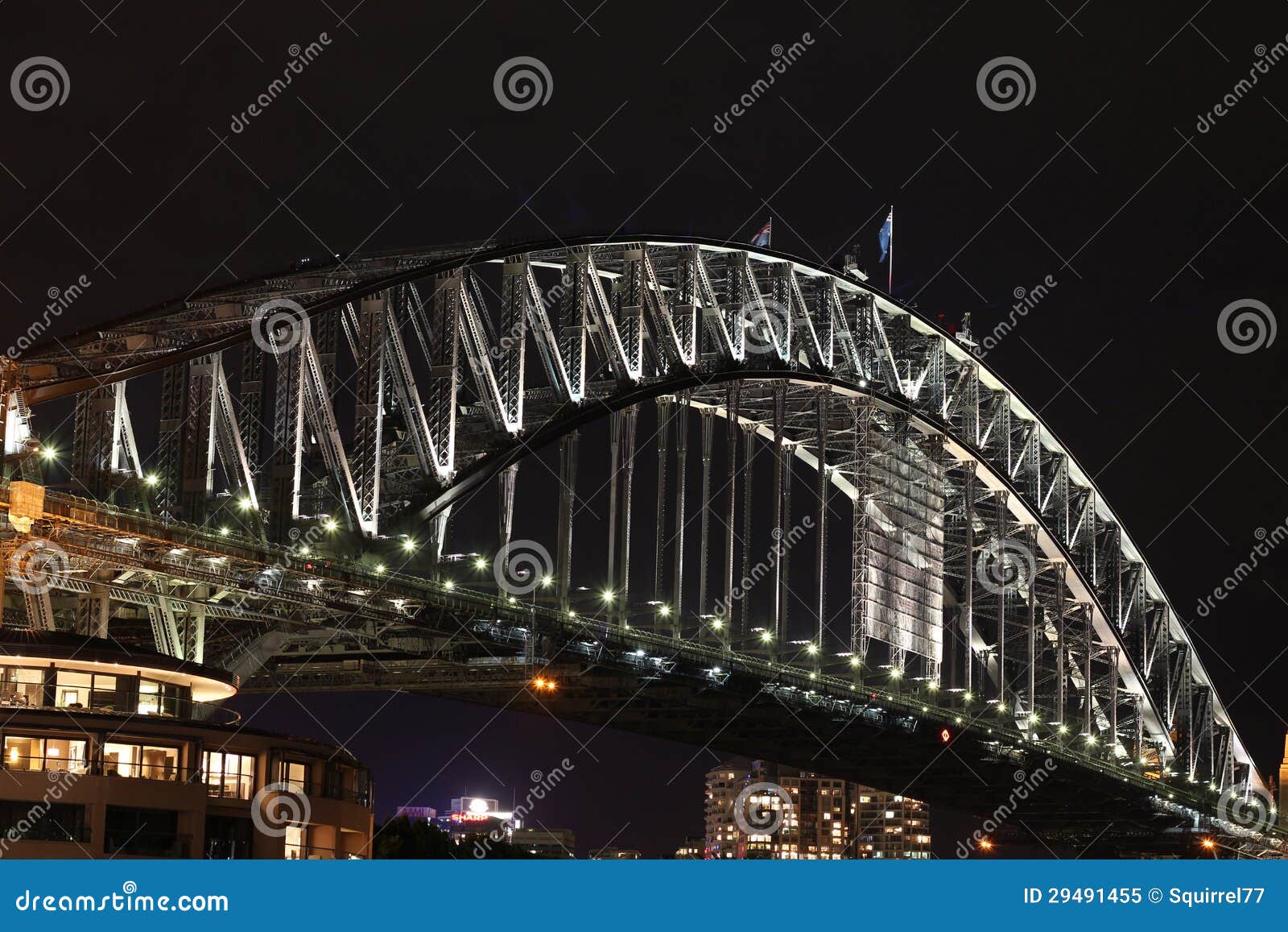 Sydney Harbour Bridge at Night Stock Image - Image of sydney ...