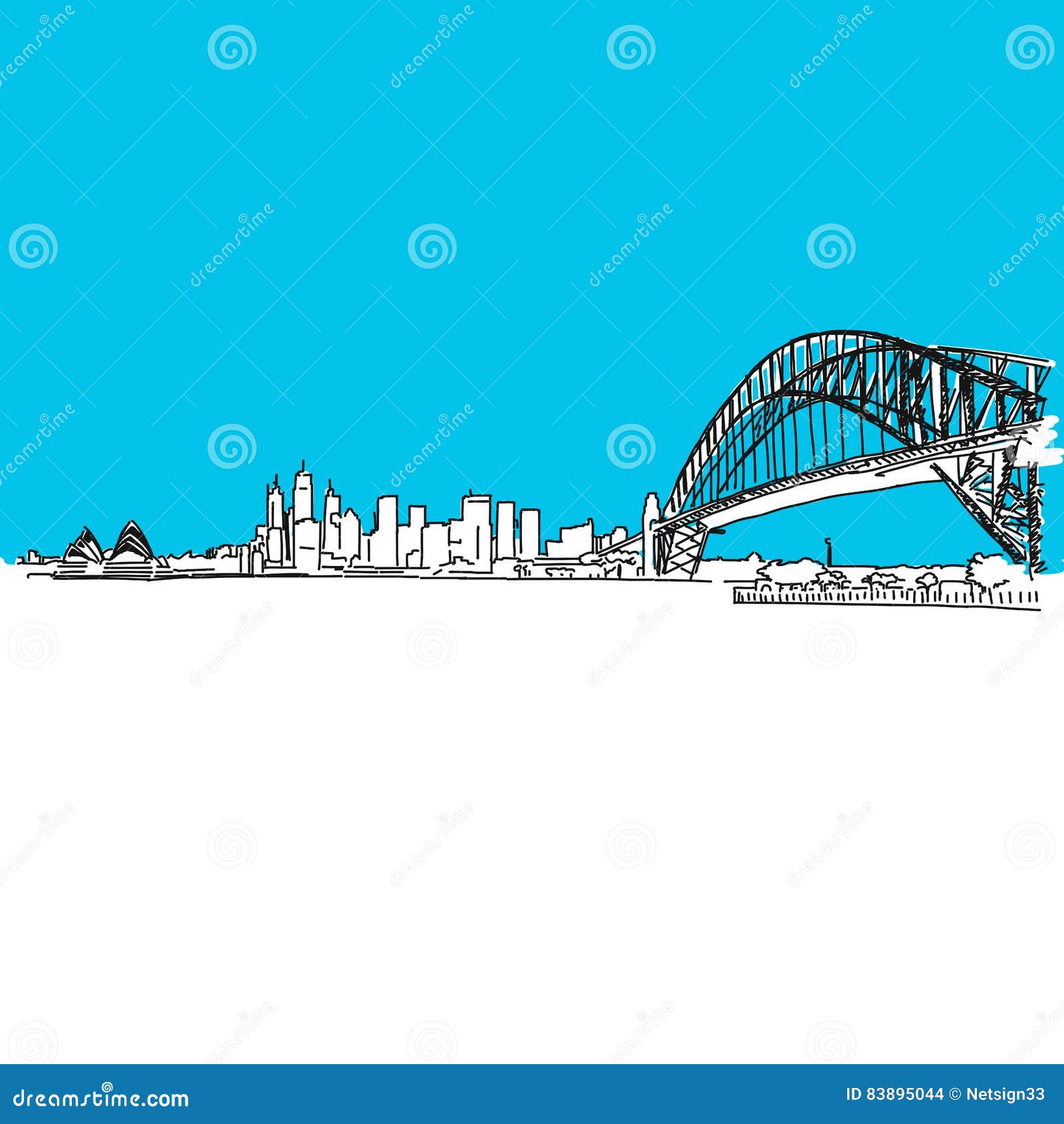 Sydney Harbour Bridge Skyline Stock Vector - Illustration of holiday ...