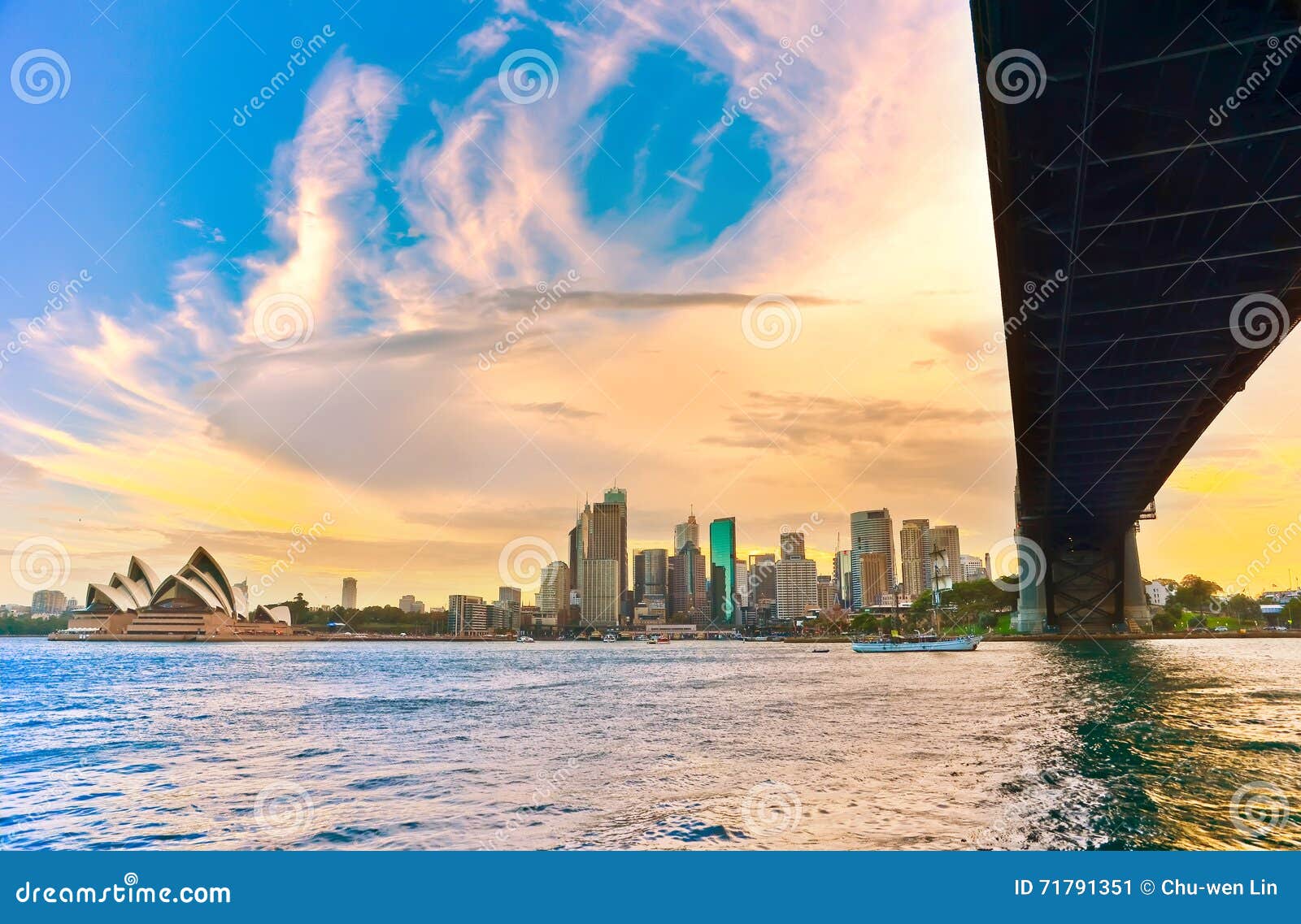 Sydney Harbour at dusk editorial photo. Image of metropolis - 71791351