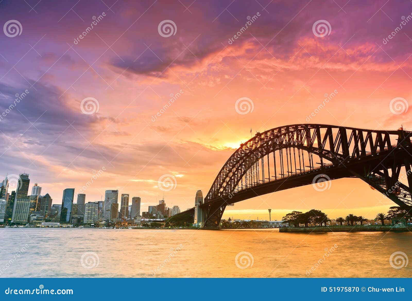 Sydney Harbour at dusk stock photo. Image of panoramic - 51975870