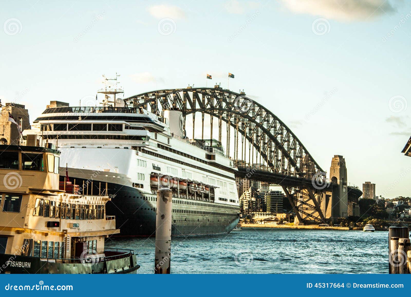 Bridge, Ship, Houseboat In The Background. Editorial Photo ...