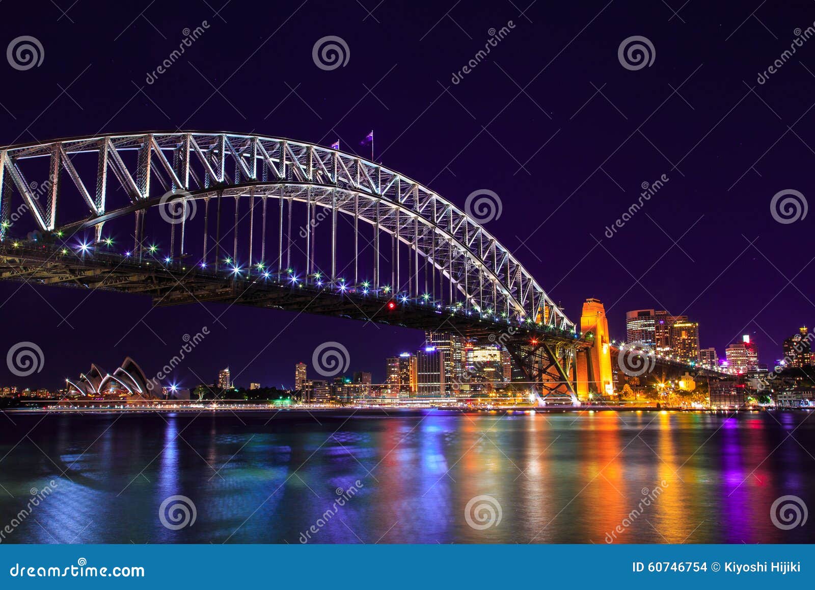 Sydney Night Cityscape View Stock Photo - Image of light, orange: 60746754