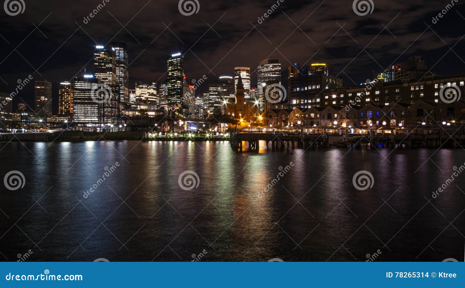 Sydney Night Scene stock photo. Image of evening, landmark - 78265314