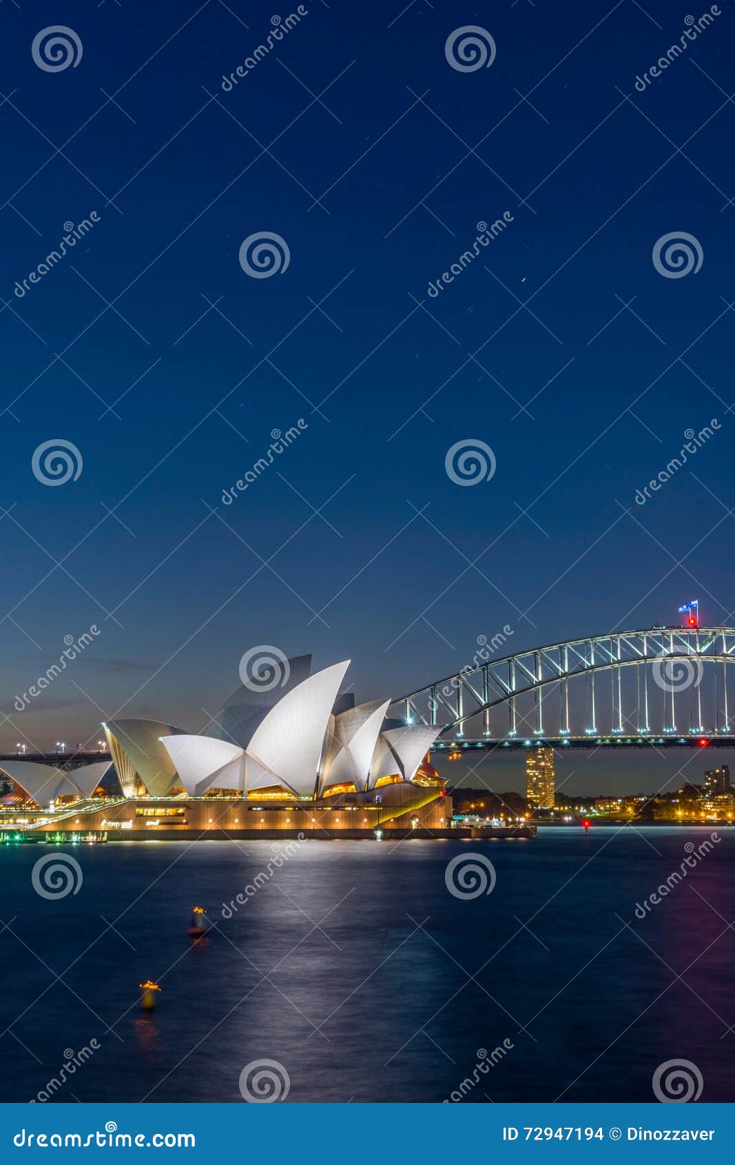 Sydney Opera E Ponte Del Porto Alla Notte Immagine Stock Editoriale ...