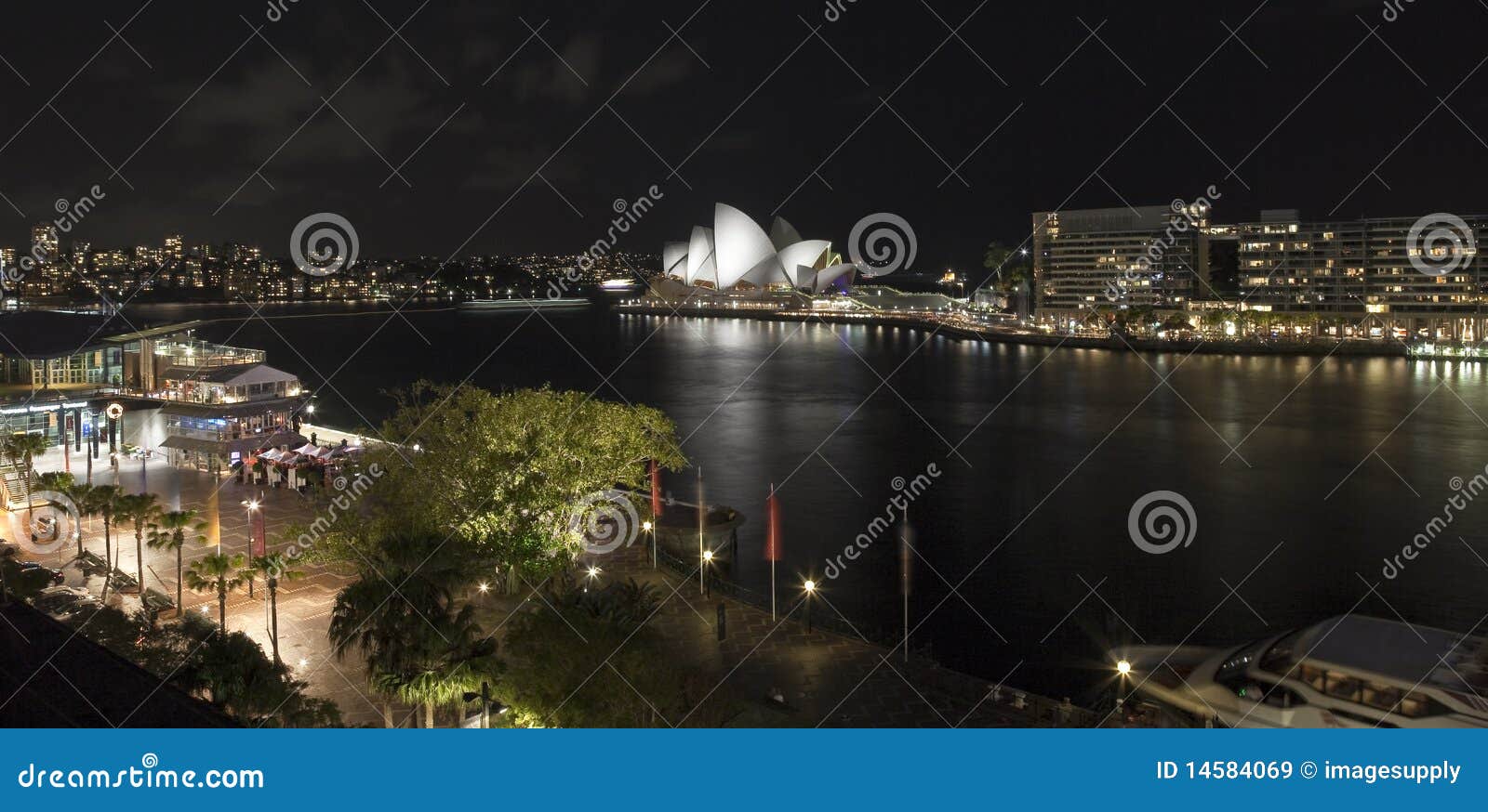 Sydney Opera House and Circular Keys at Night Editorial Stock Image ...