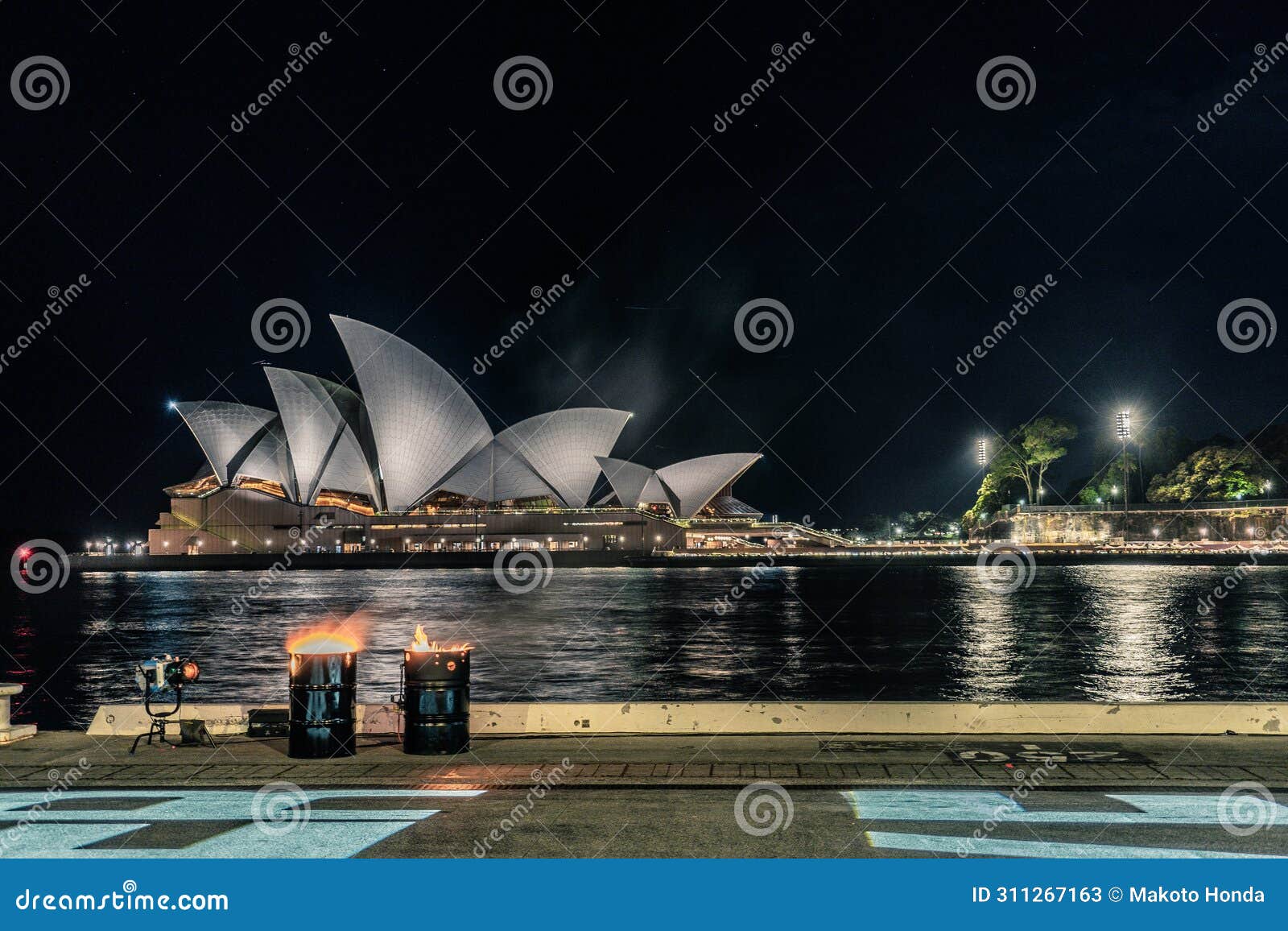 Sydney Opera House and Fire Editorial Stock Photo - Image of night ...
