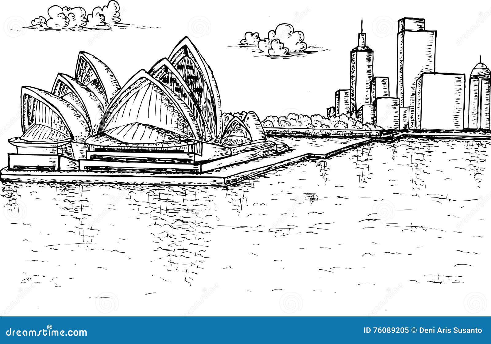 Sydney Opera House Hand Dessiné Image éditorial - Illustration du ville ...
