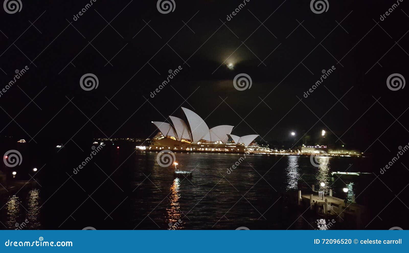 Sydney Opera House with the Moon Editorial Image - Image of sydney ...