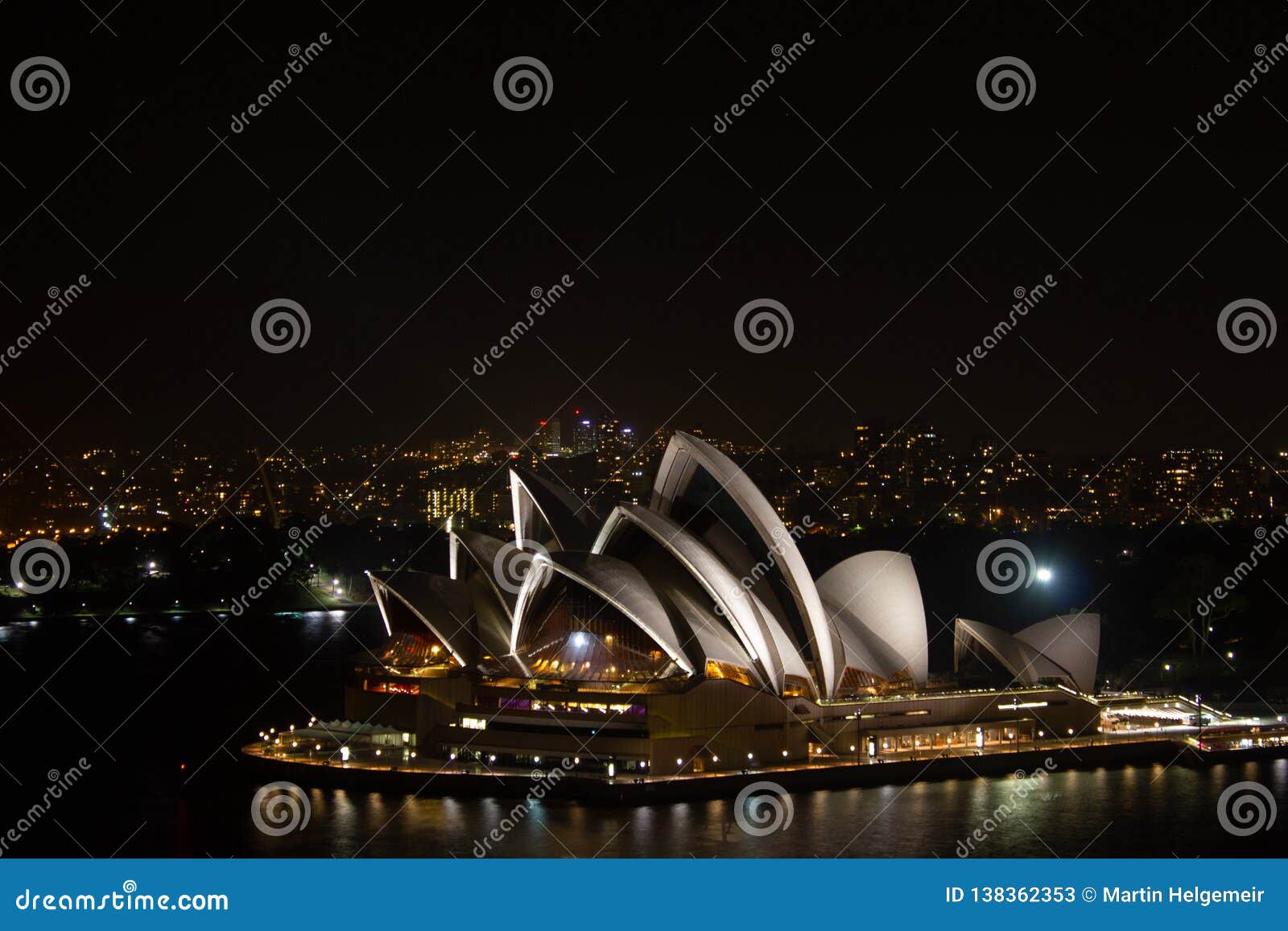 Sydney Opera House at Night from Harbour Bridge, Australia Editorial ...