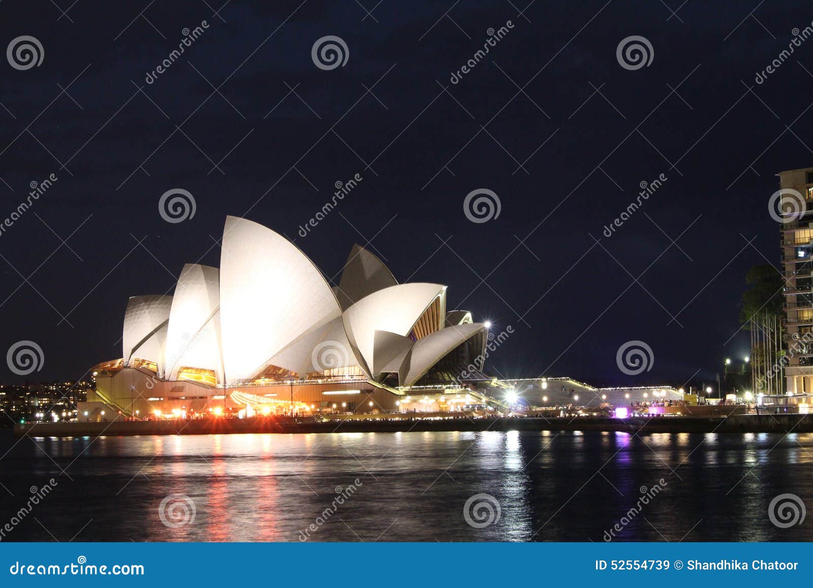 Sydney Opera House at Night Time Editorial Stock Image - Image of wharf ...