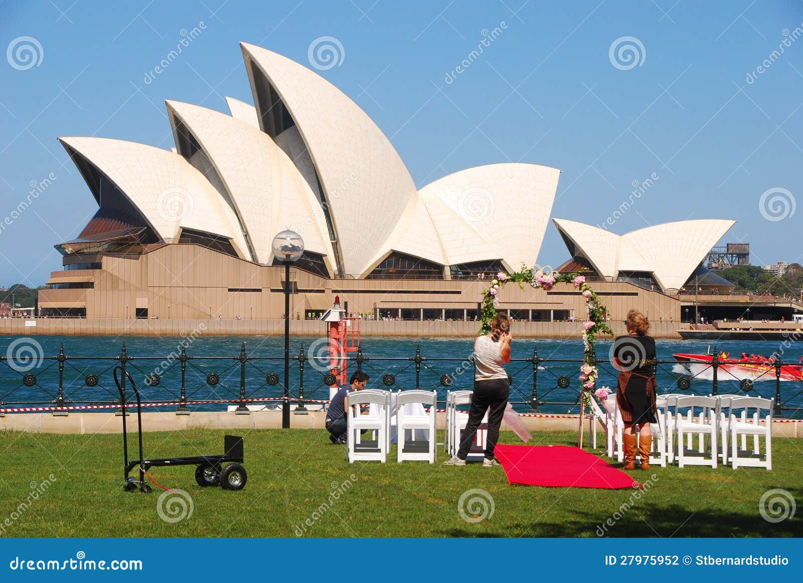 Wedding Preparation, Chairs, Floral Decoration, Red Carpet Setup in ...