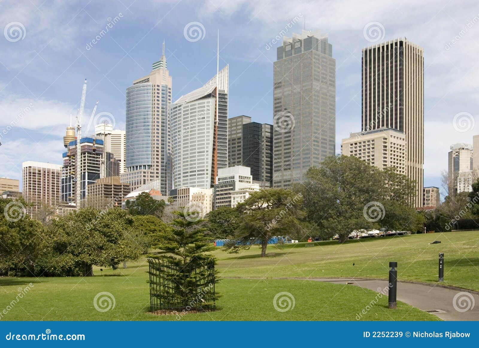 Sydney Skyline stock image. Image of park, business, cranes - 2252239