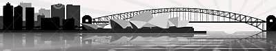 Sydney Skyline - Banner - Vector Editorial Photography - Illustration ...