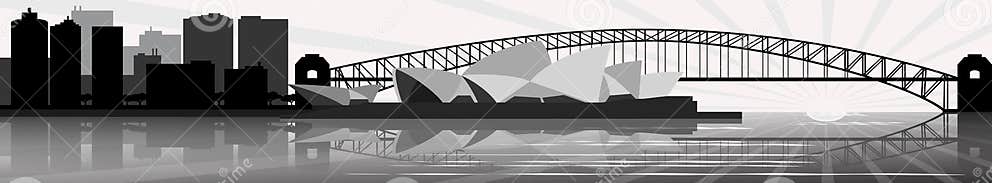 Sydney Skyline - Banner - Vector Editorial Photography - Illustration ...