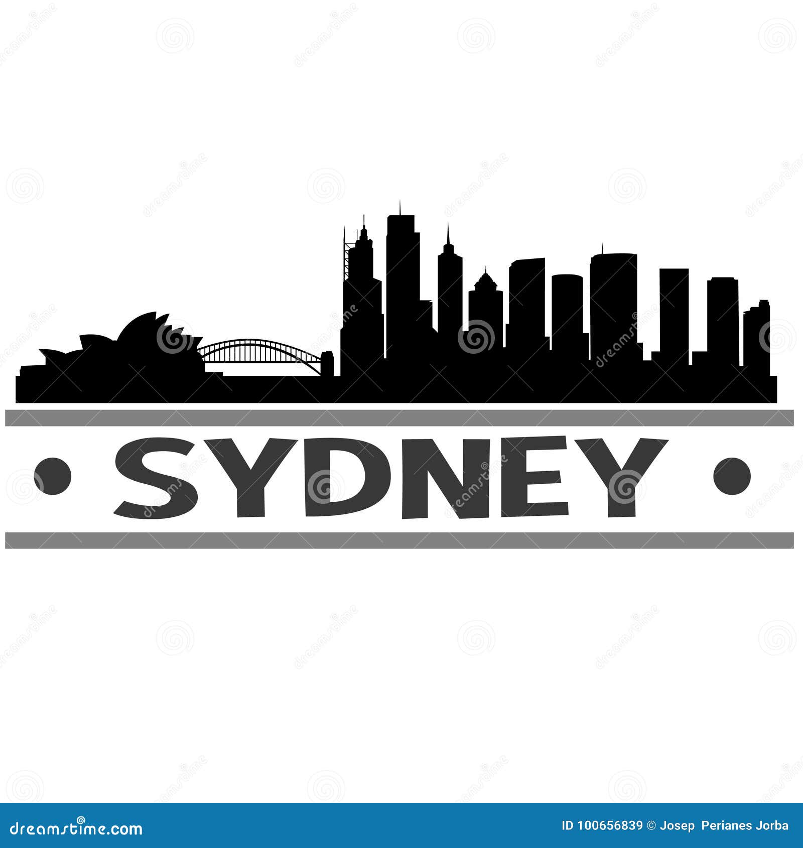 Sydney Skyline City Icon Vector Art Design Image stock éditorial ...