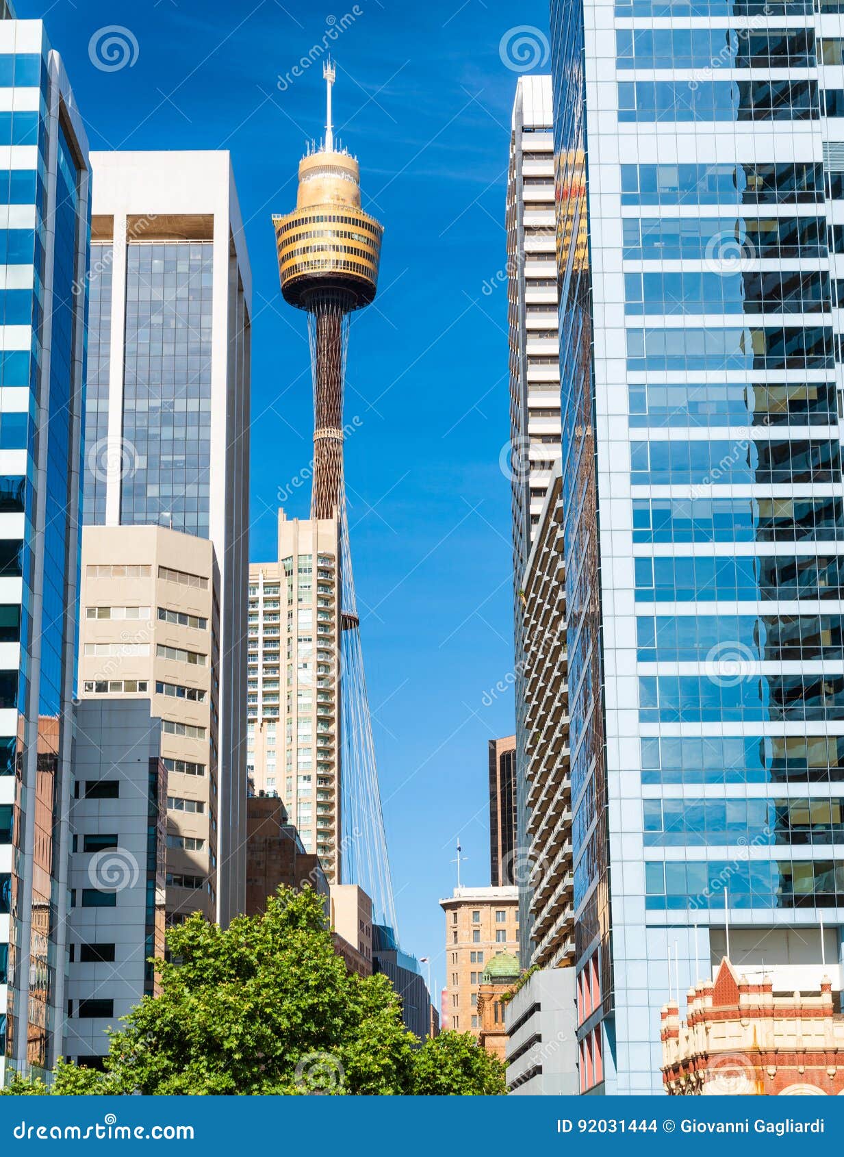 Sydney Skyline from Street Level on a Beautiful Day Stock Photo - Image ...