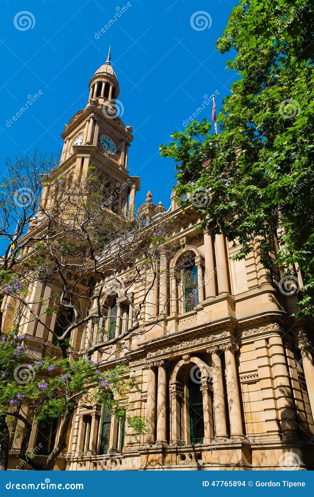 Sydney Town Hall Building, Australia Stock Photo - Image of ...