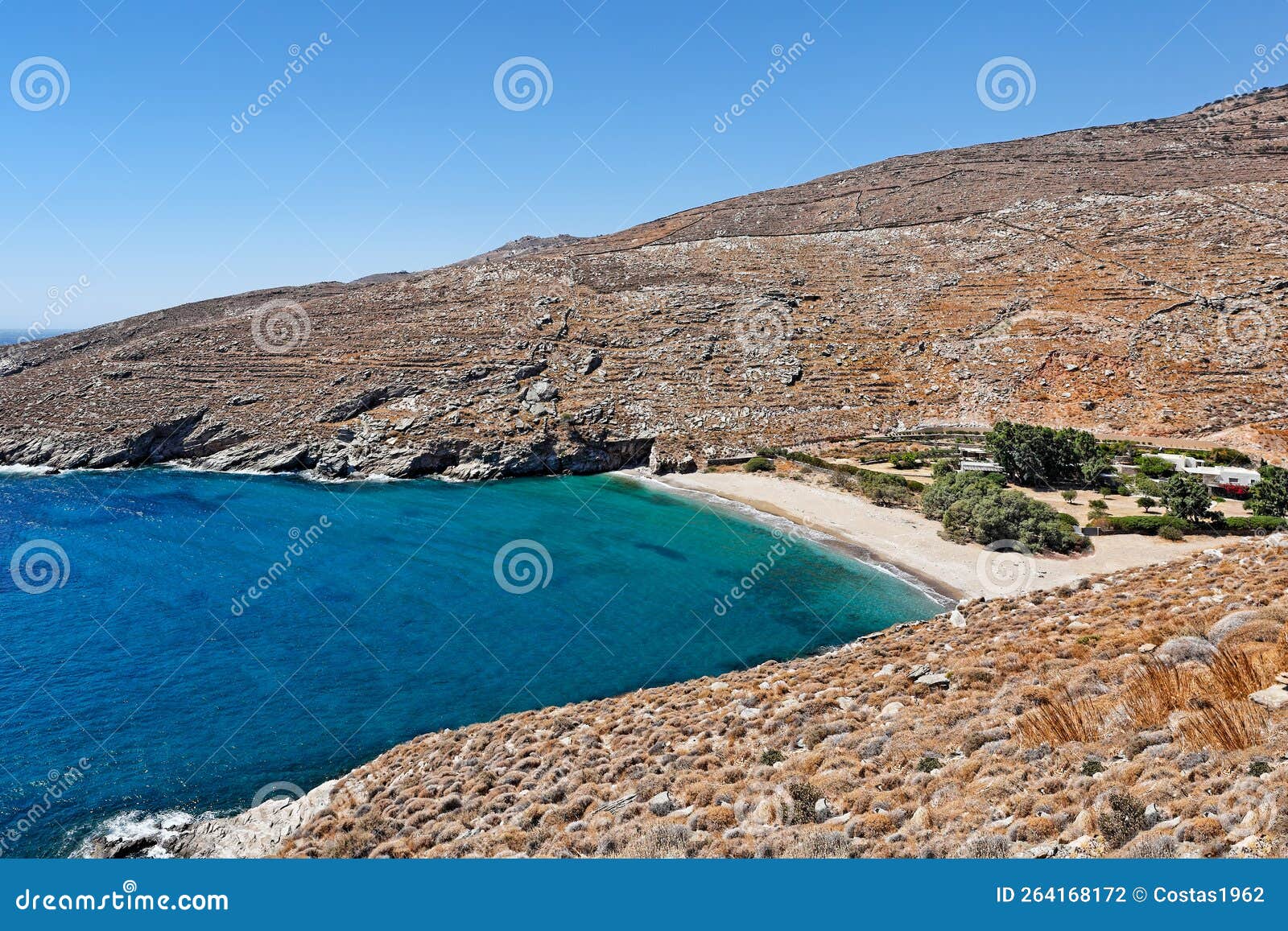 Sykamia Beach in Kea, Greece Stock Photo - Image of island, greek ...