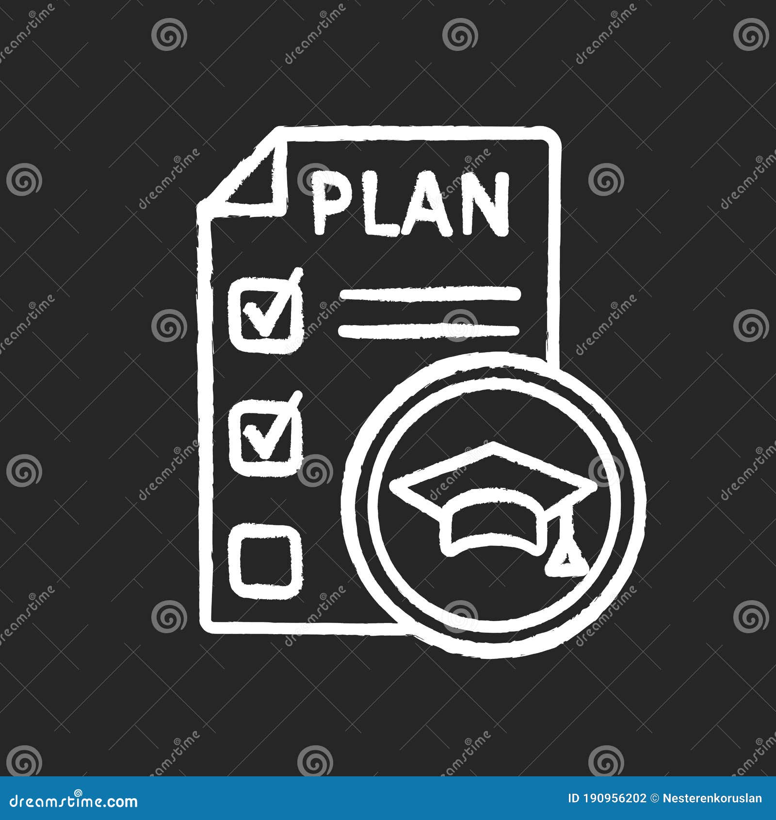 Syllabus Chalk White Icon on Black Background Stock Vector ...