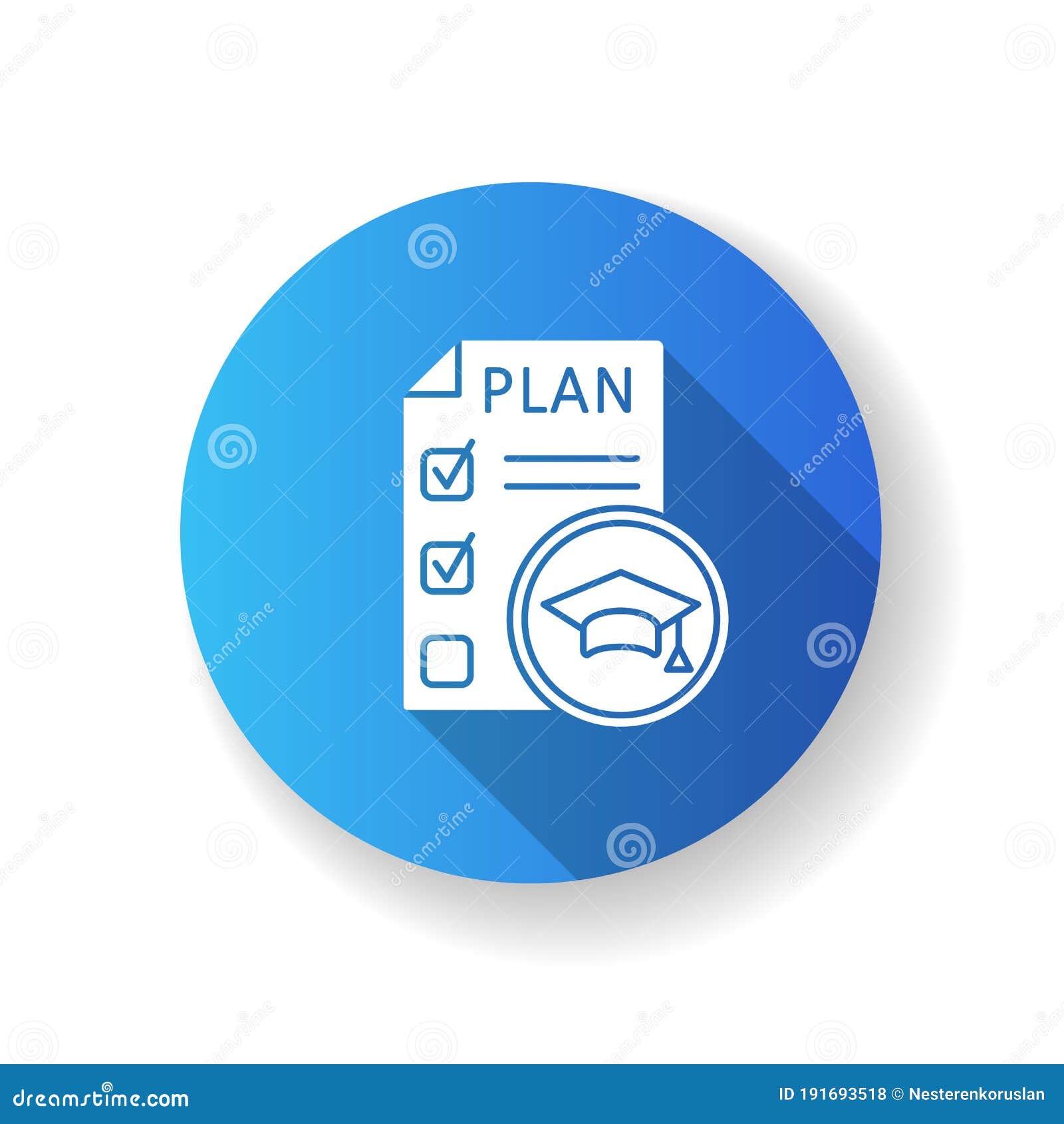 Syllabus Flat Design Long Shadow Glyph Icon Stock Vector - Illustration ...