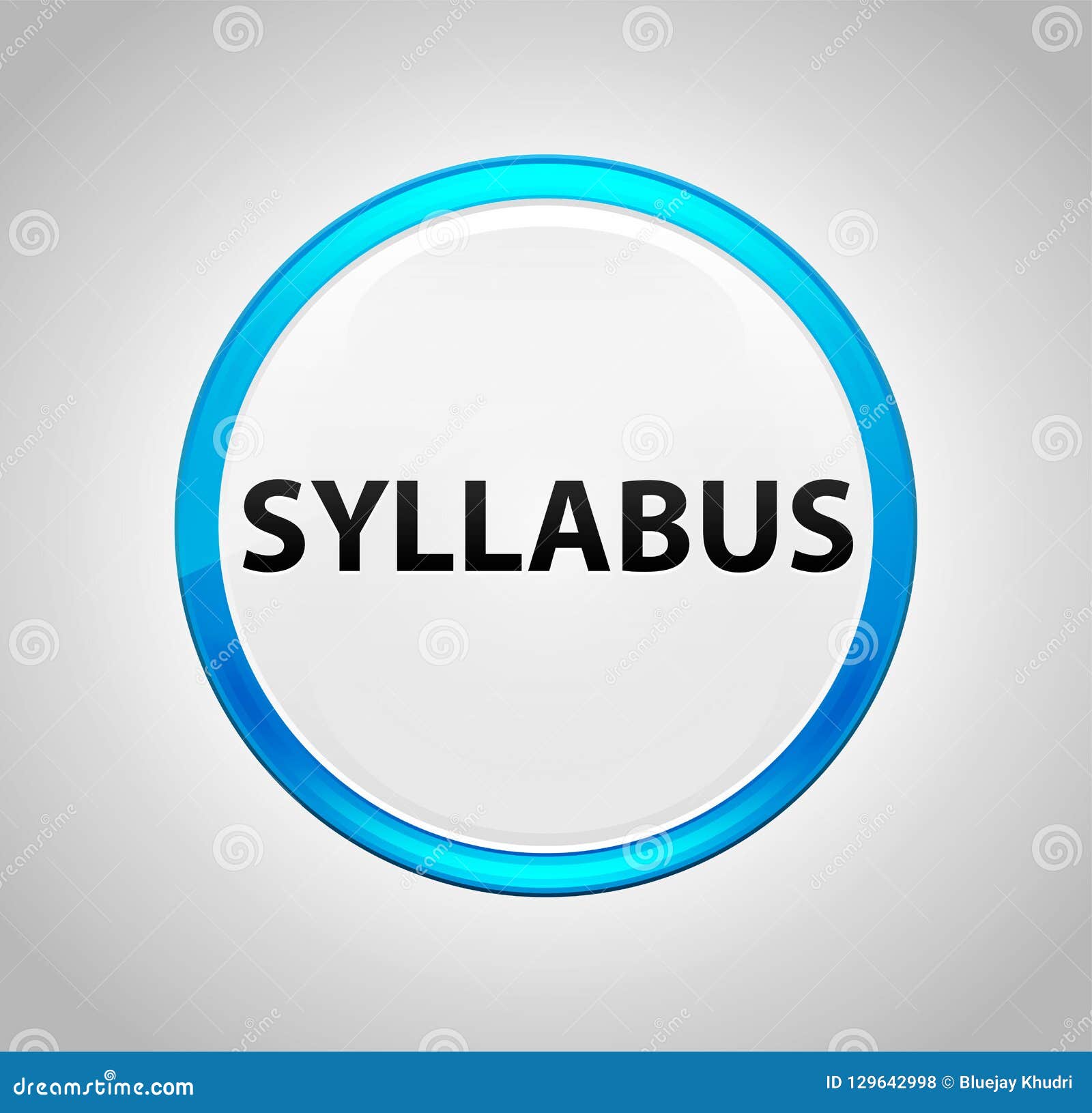 Syllabus Round Blue Push Button Stock Illustration - Illustration of ...