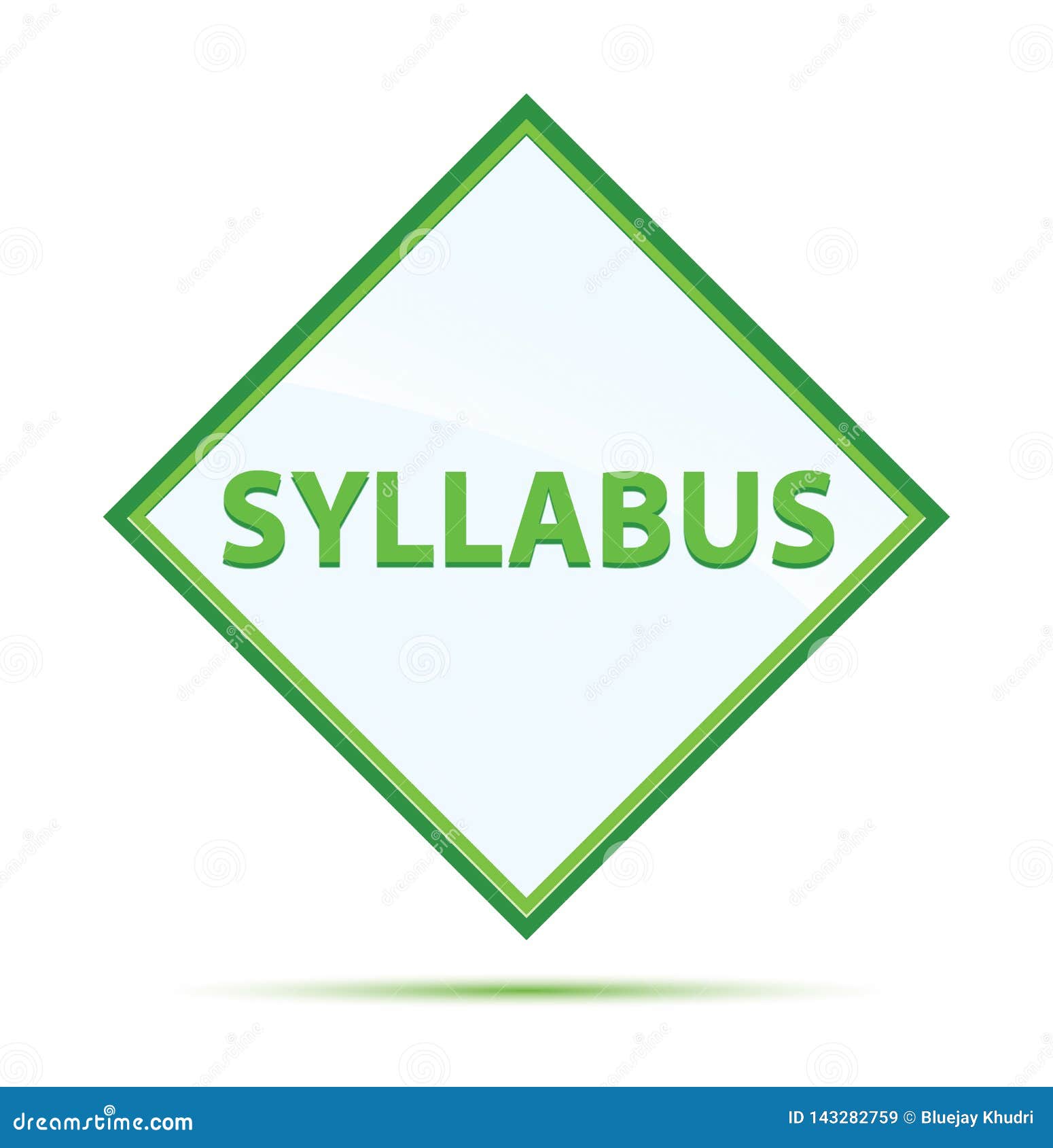 Syllabus Modern Abstract Green Diamond Button Stock Illustration ...